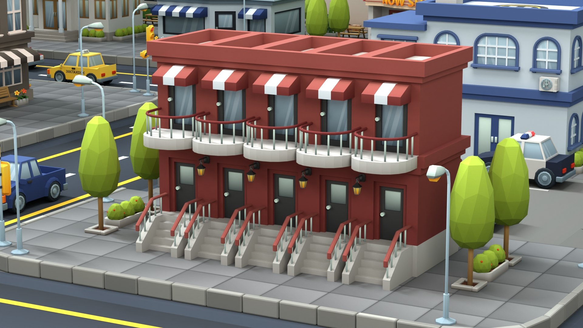 Cartoon Low Poly Building Pack Set1 3D Model - TurboSquid 2242680