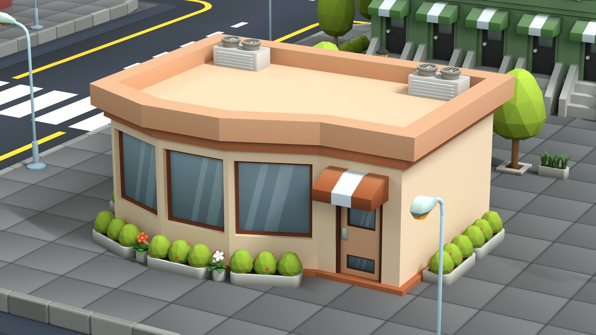 Cartoon Low Poly Building Pack Set1 3D Model - TurboSquid 2242680