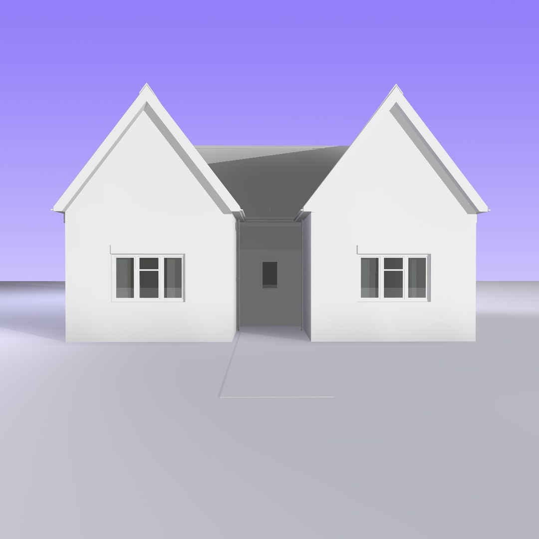 british bungalow detached house 3d 3ds
