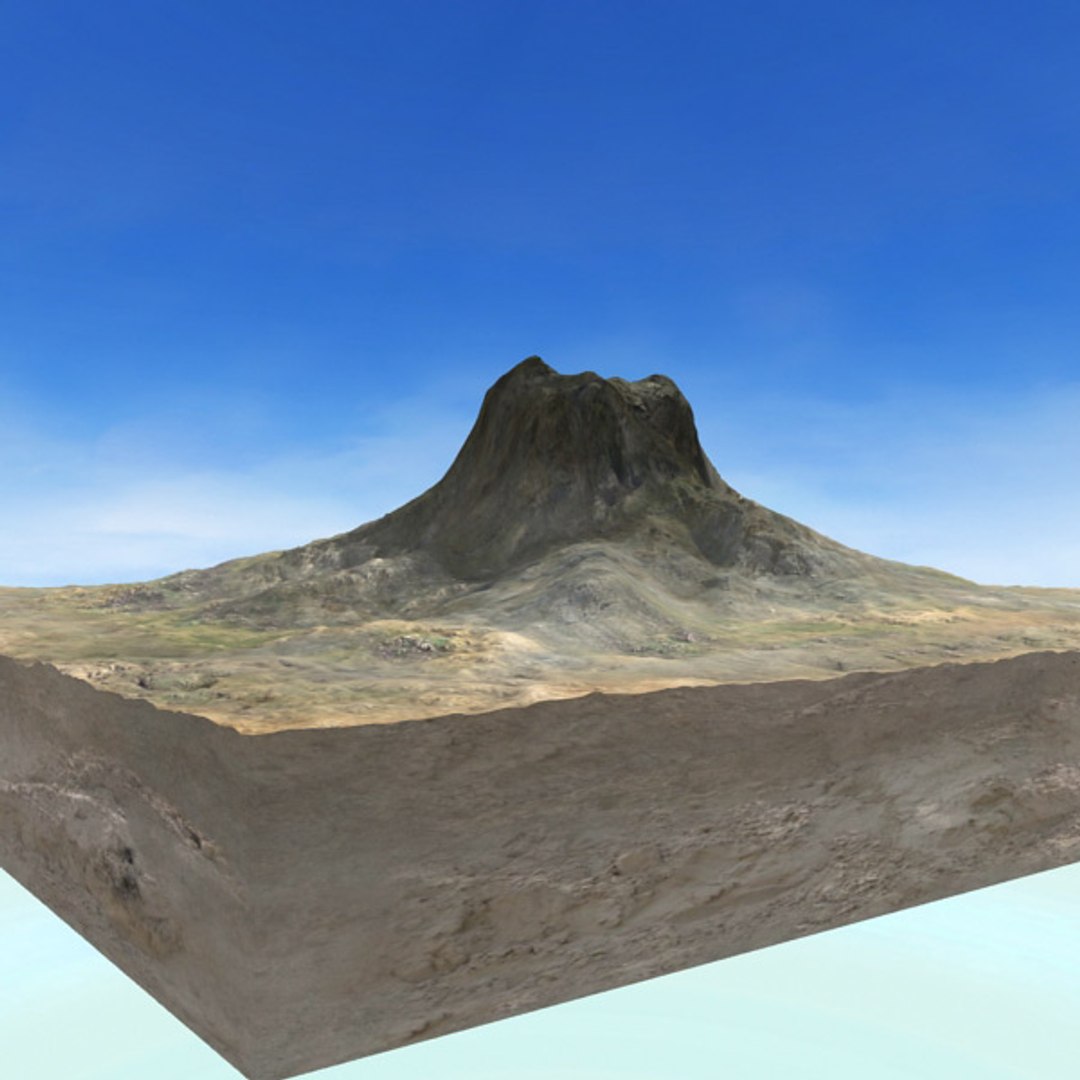 3d Volcano Landscape Scene Model