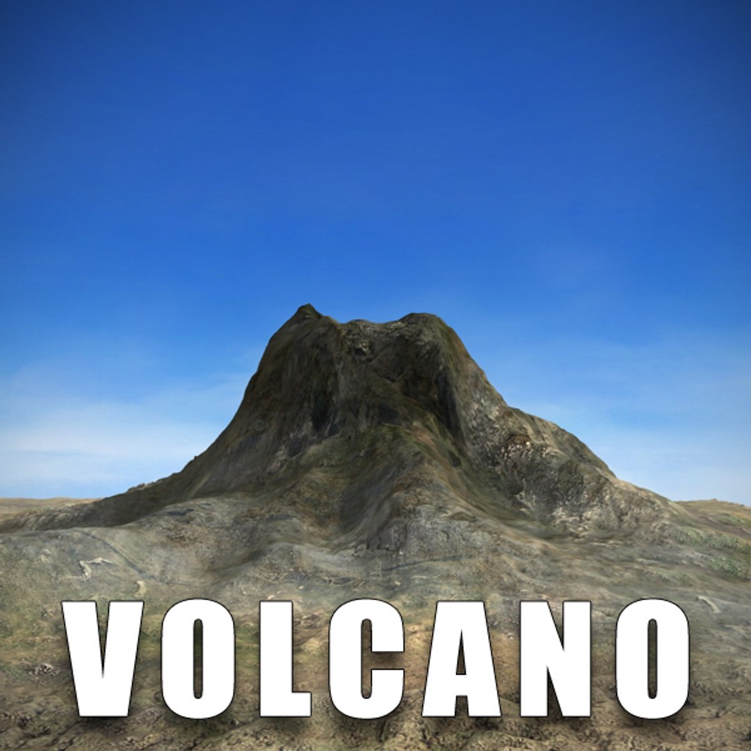 3d Volcano Landscape Scene Model