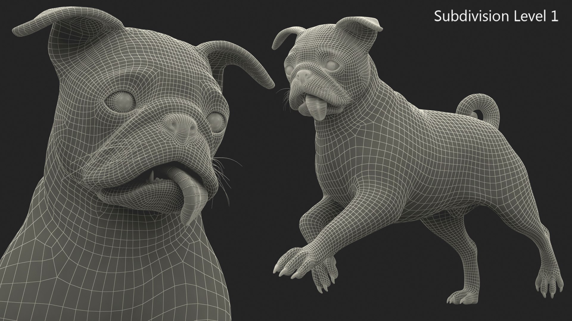 Pug dog running pose 3D model - TurboSquid 1681724