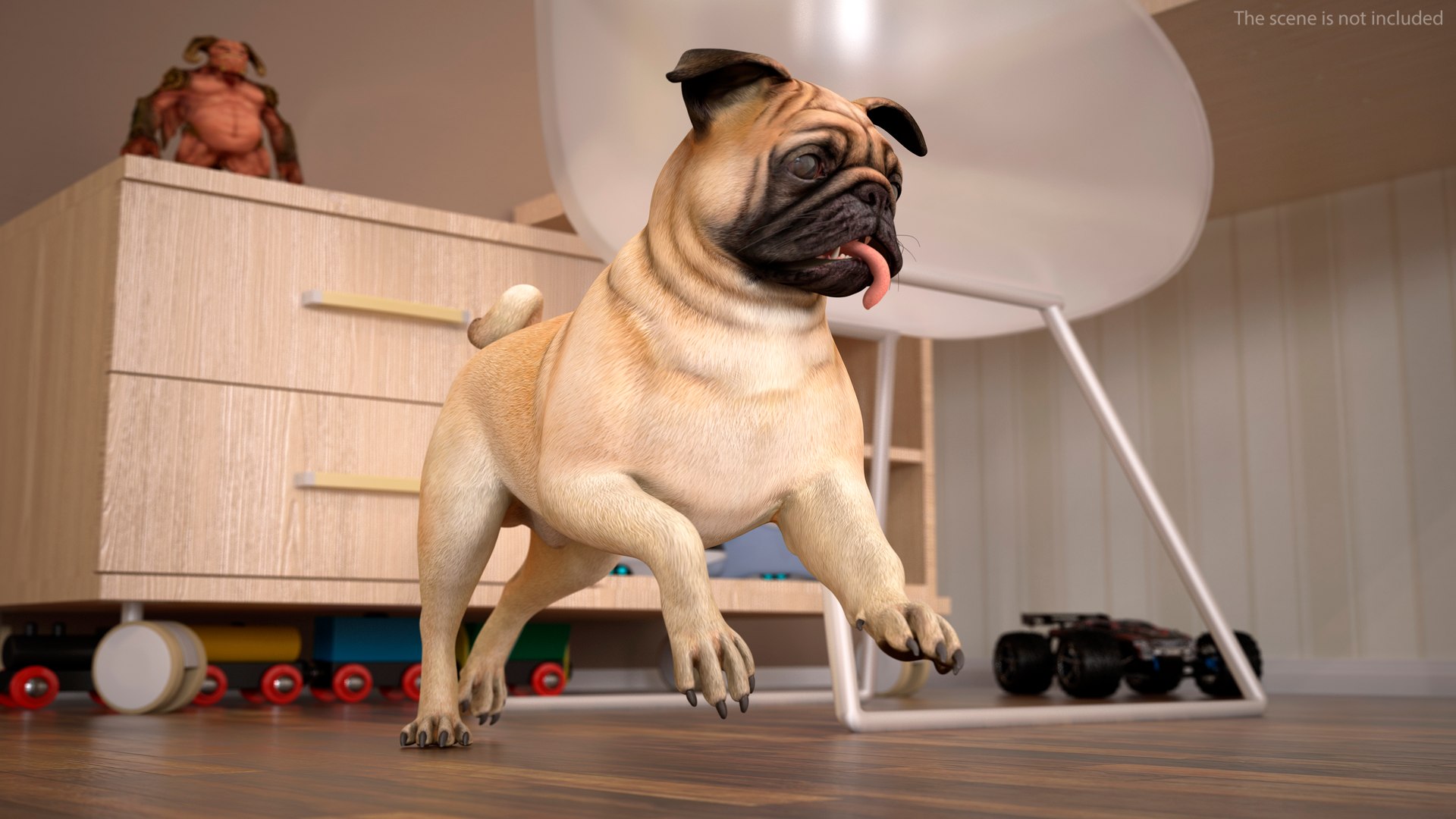 Pug dog running pose 3D model - TurboSquid 1681724