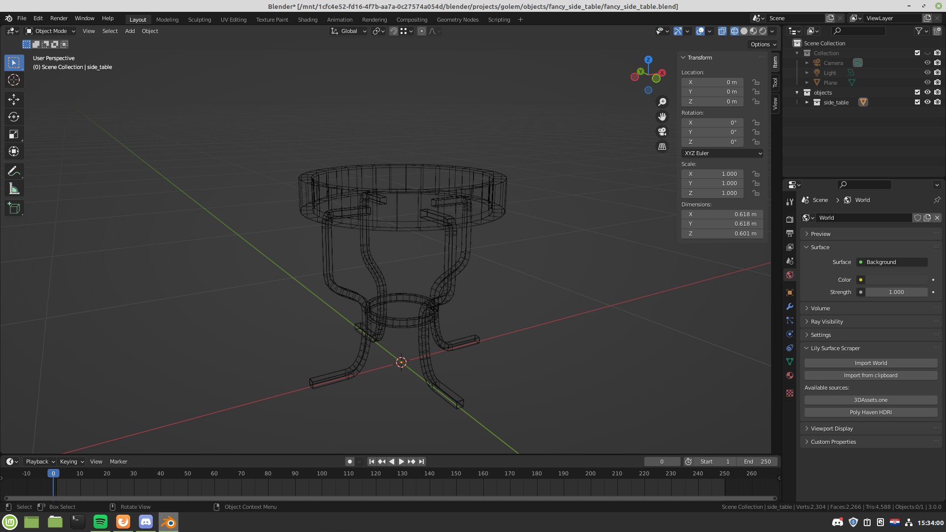 3D Fancy Side Table - TurboSquid 2005629