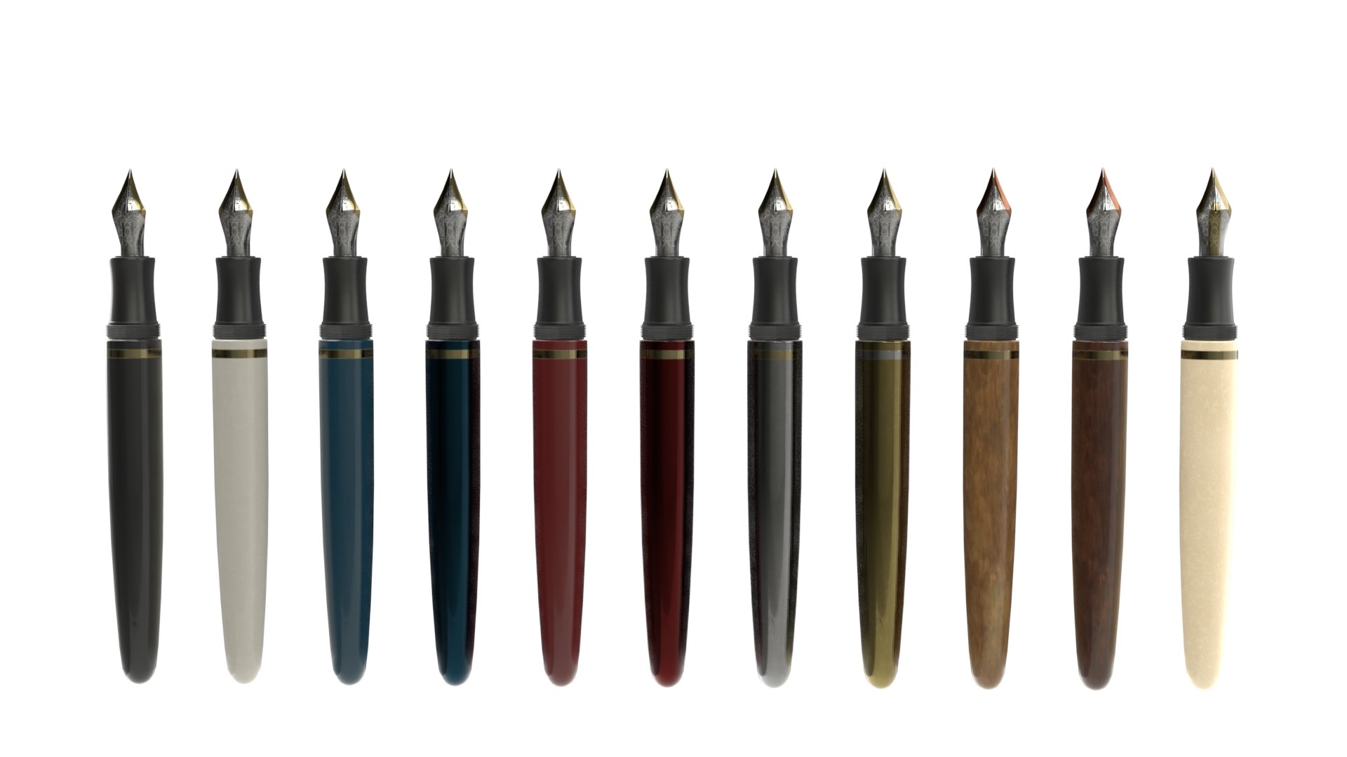 3D Luxury Fountain Pen Materials Model - TurboSquid 1434675