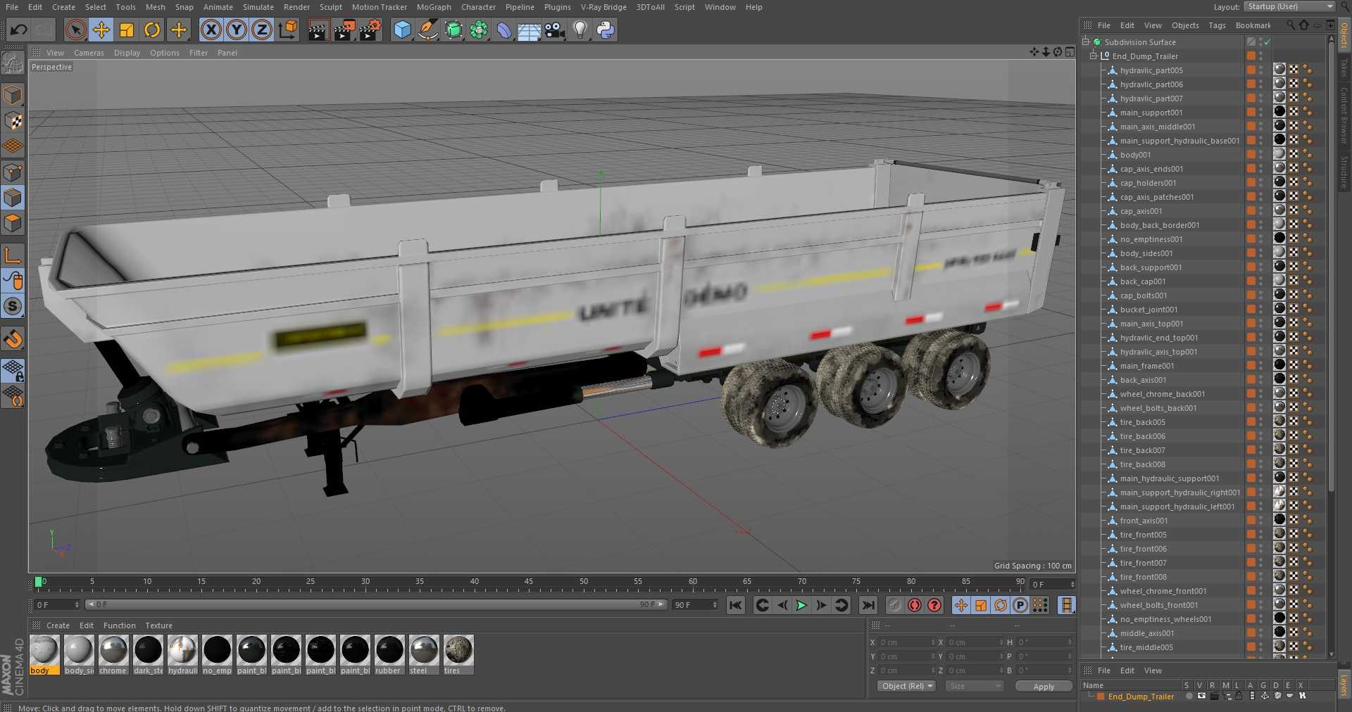 End Dump Trailer 3D model - TurboSquid 2154480