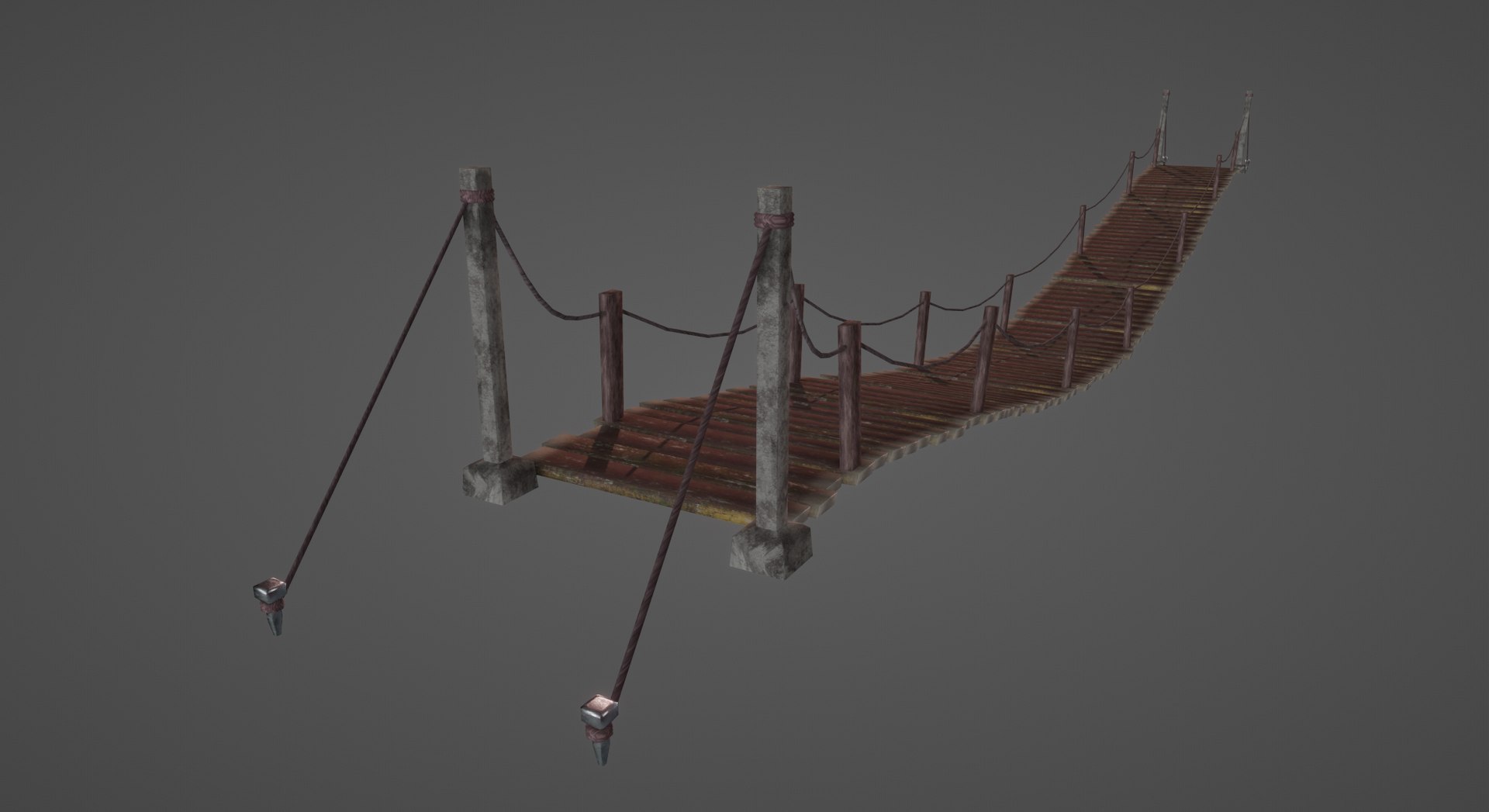 Wooden Rope Bridge 3D Model - TurboSquid 1798845