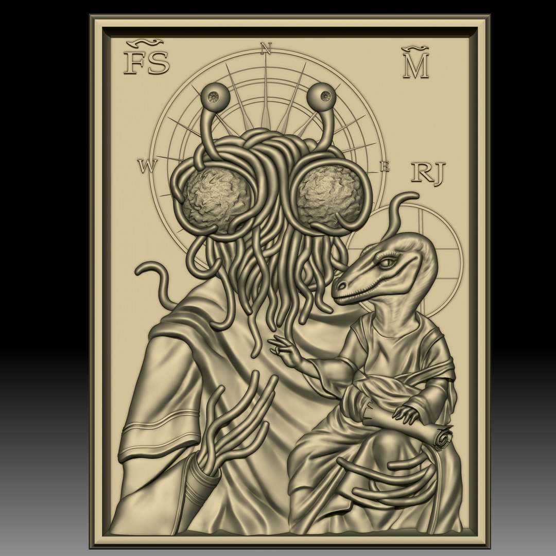 3D Model Pastafarianism Flying Spaghetti Monster Icon - TurboSquid 2024765