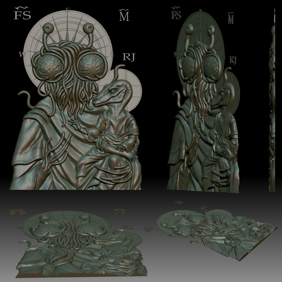 3D Model Pastafarianism Flying Spaghetti Monster Icon - TurboSquid 2024765