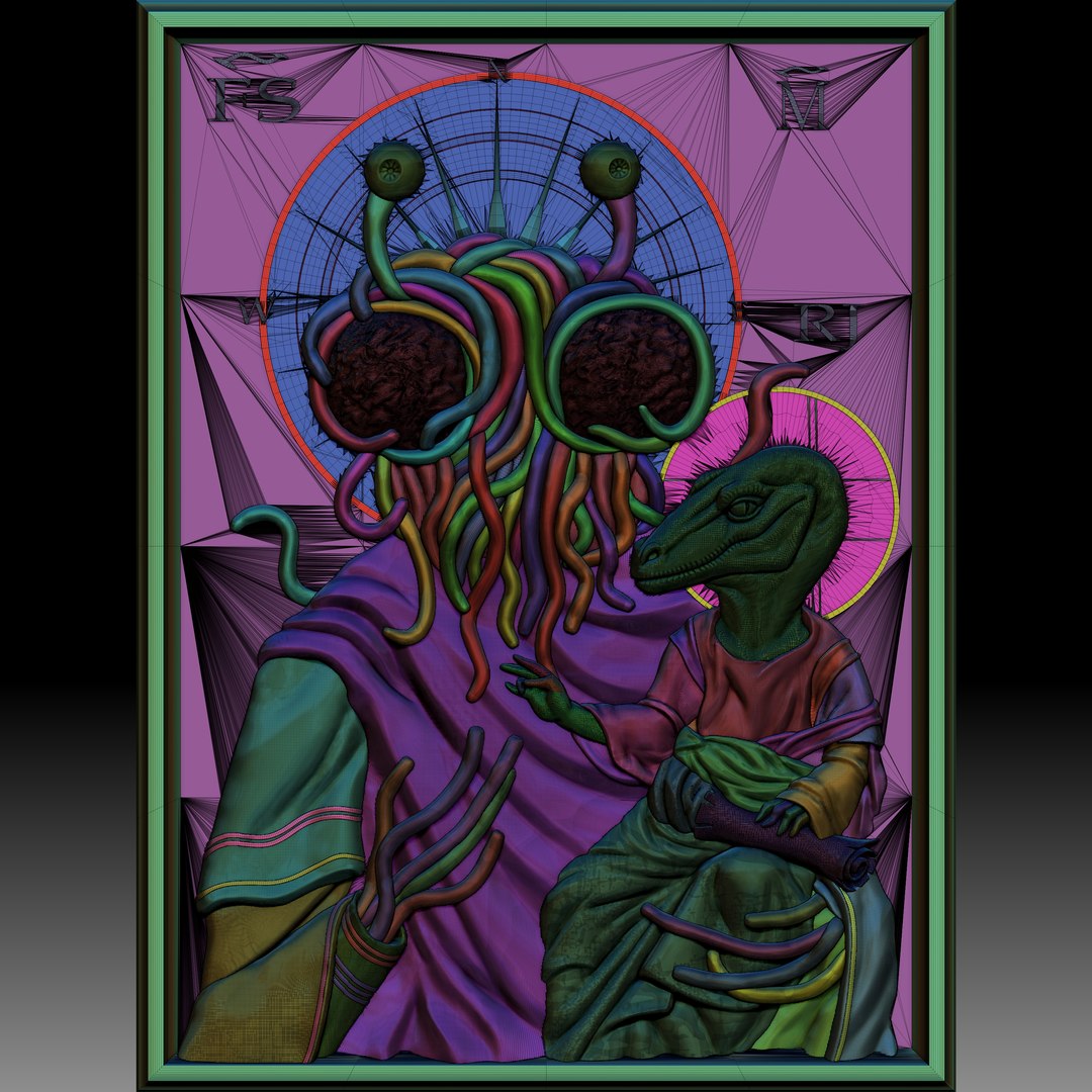 3D Model Pastafarianism Flying Spaghetti Monster Icon - TurboSquid 2024765