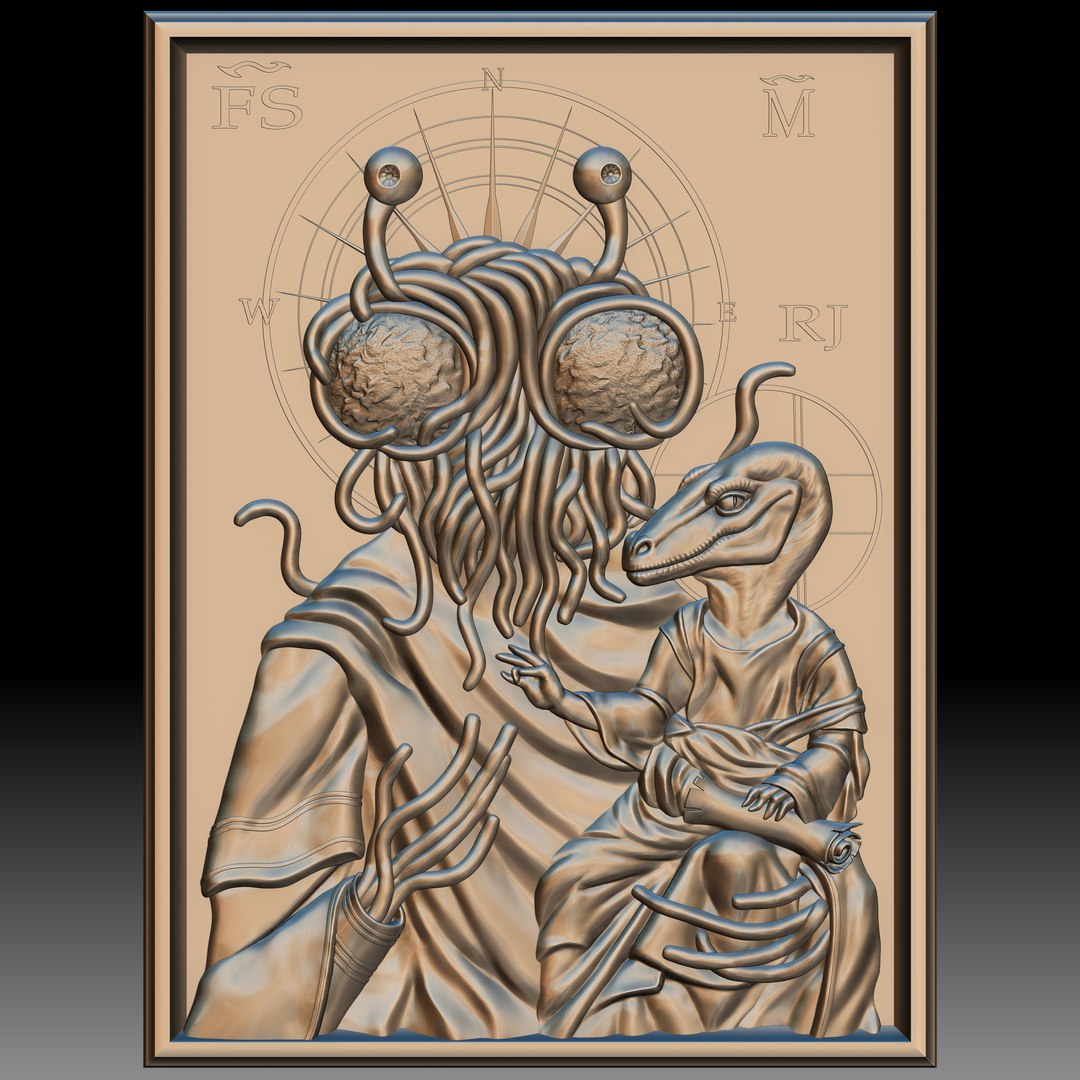 3D Model Pastafarianism Flying Spaghetti Monster Icon - TurboSquid 2024765