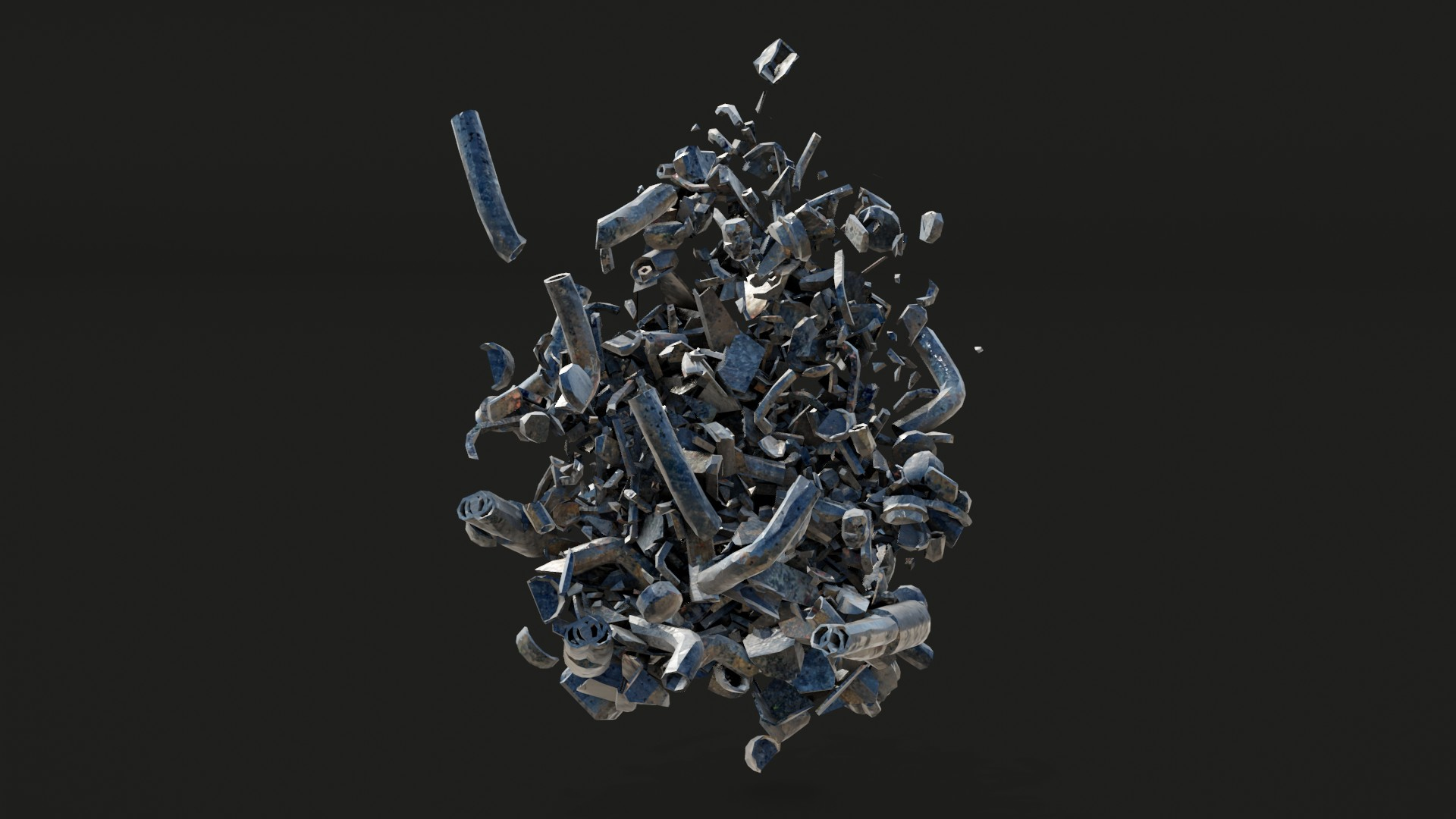 Animated Metal Explode Upward Sharp 3D Model - TurboSquid 1778135