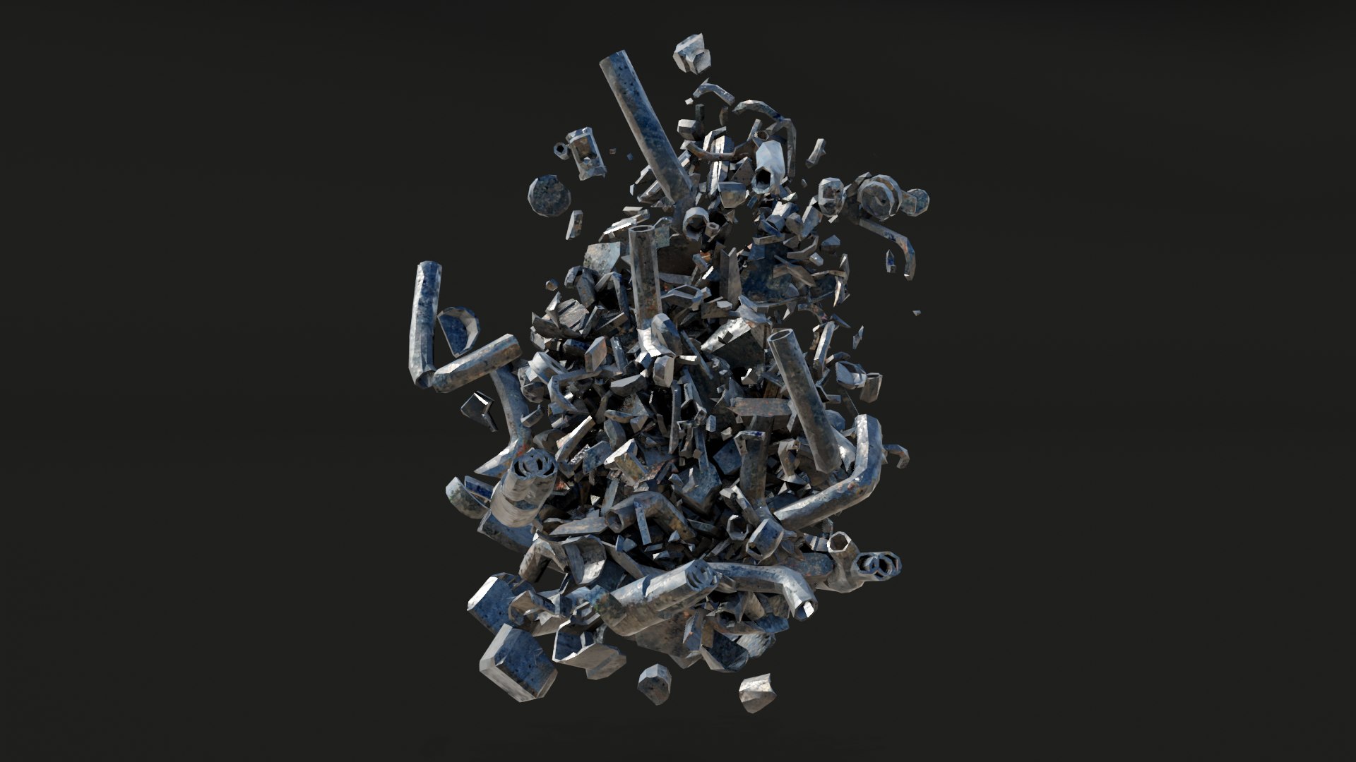 Animated Metal Explode Upward Sharp 3D Model - TurboSquid 1778135