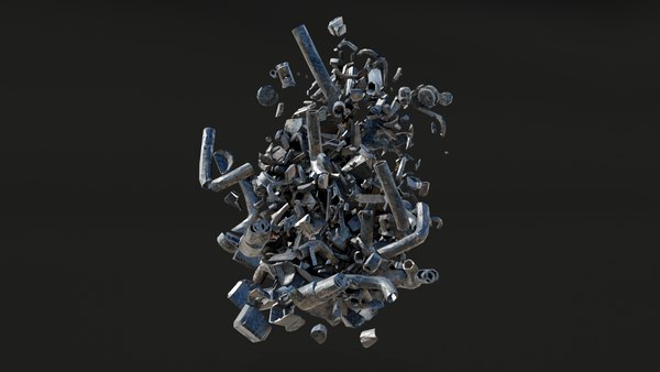 Animated Metal Explode Upward Sharp 3D model - TurboSquid 1778135