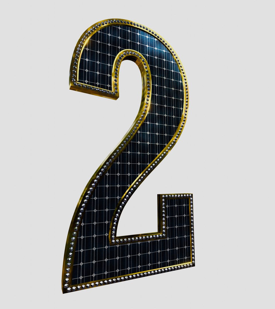 Solar Panel Number - 2 3D Model - TurboSquid 2242463