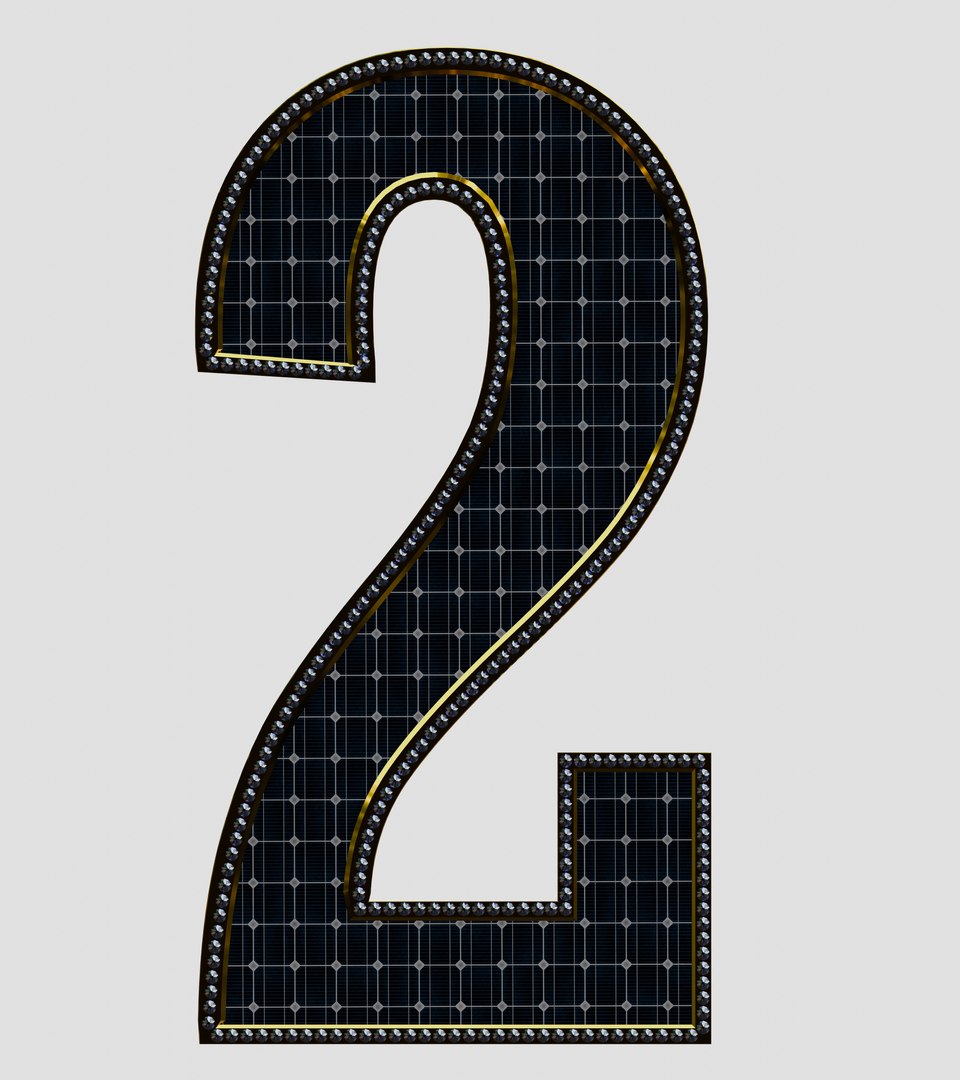 Solar Panel Number - 2 3D Model - TurboSquid 2242463