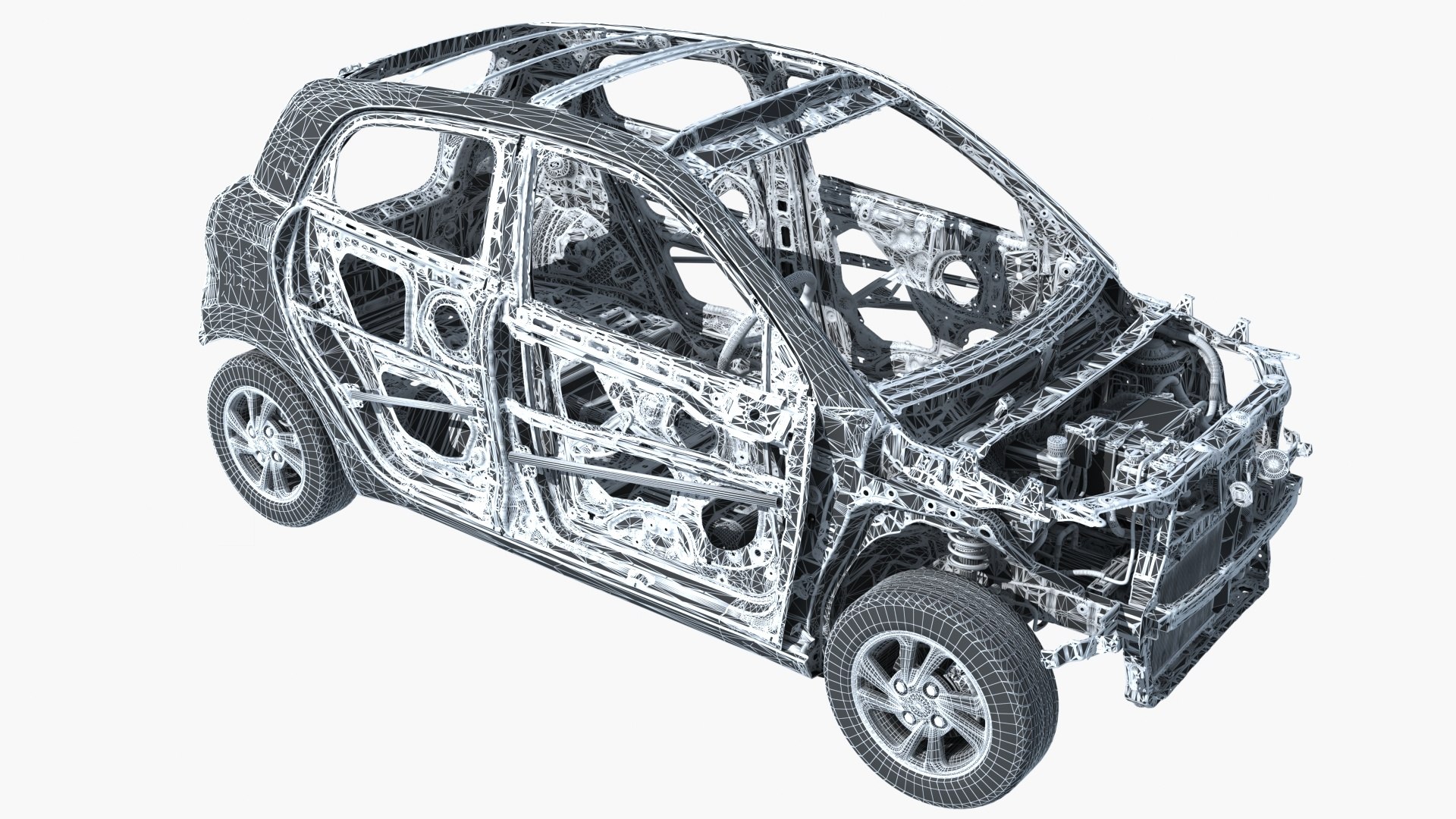 Small Electric Car Chassis Frame Model - TurboSquid 2356362