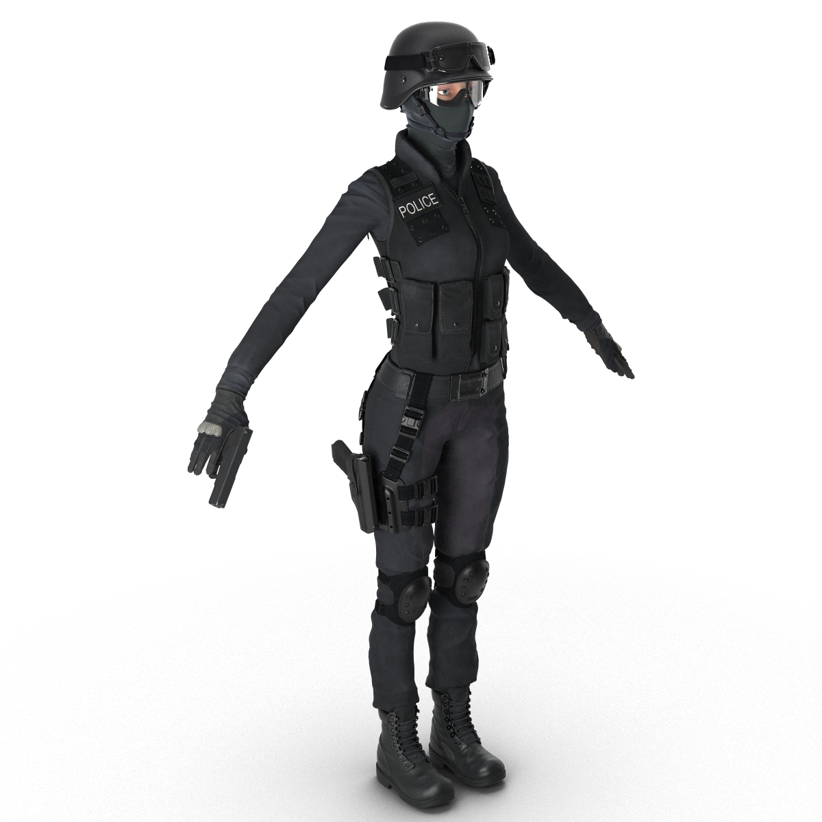 Swat woman european rigged 3D model - TurboSquid 1499447