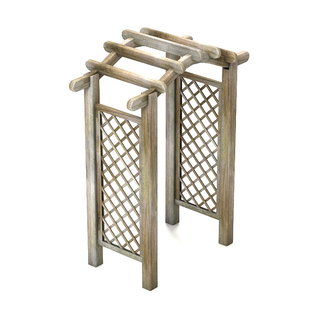 wooden trellis 3d model