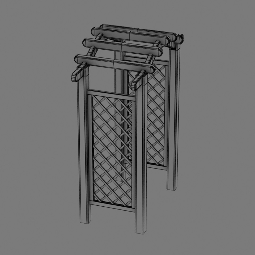 wooden trellis 3d model
