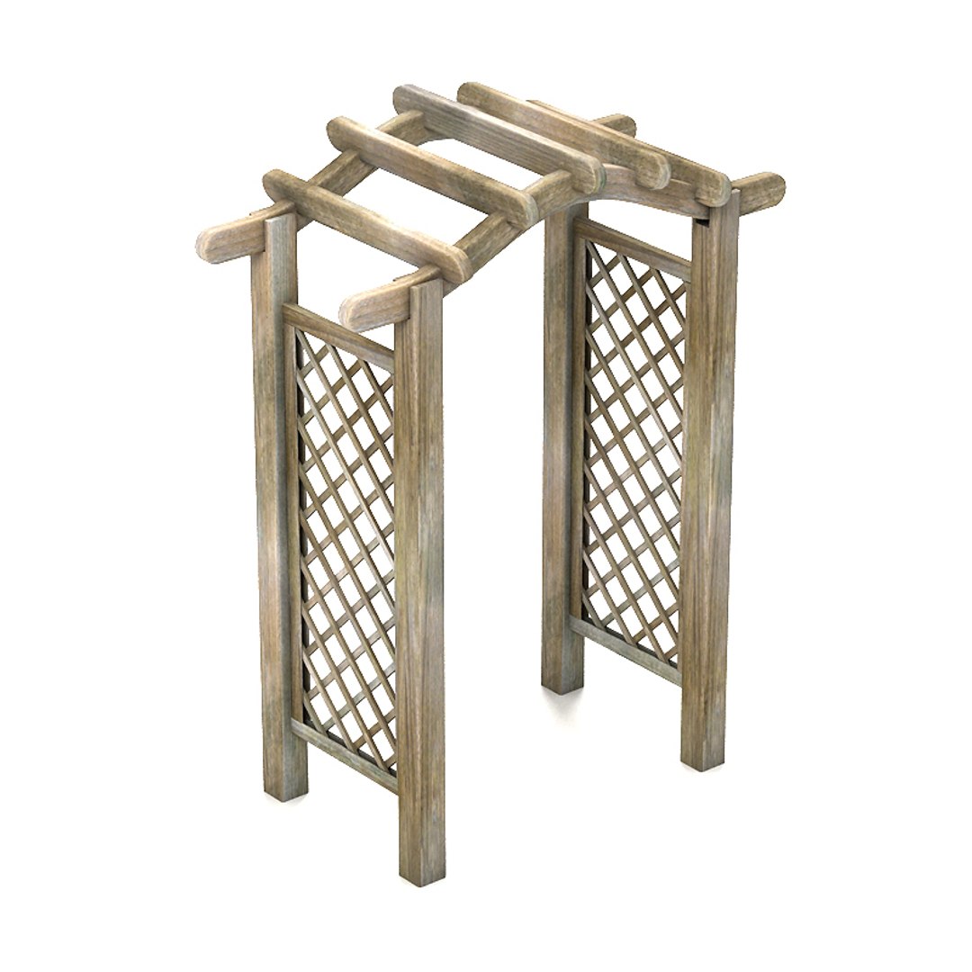 wooden trellis 3d model