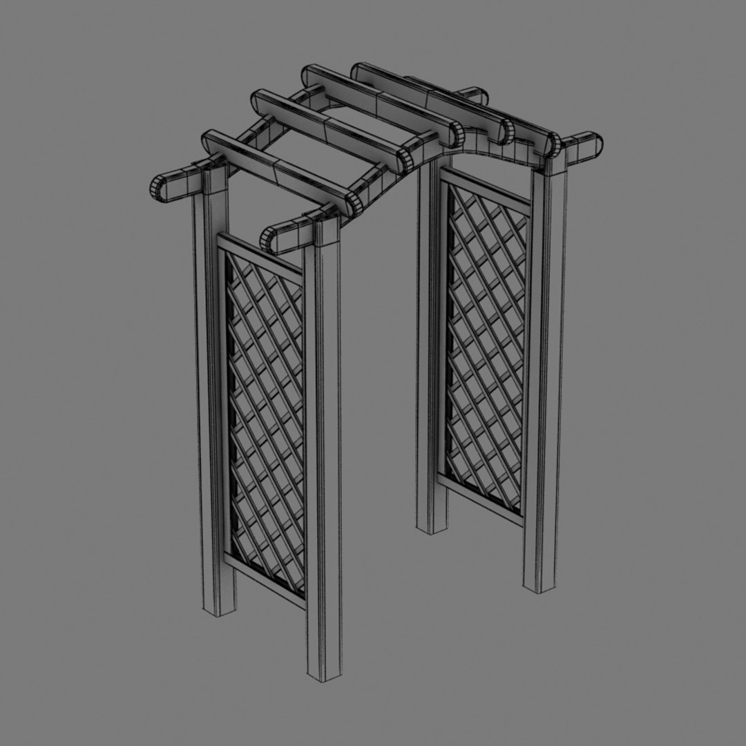 wooden trellis 3d model