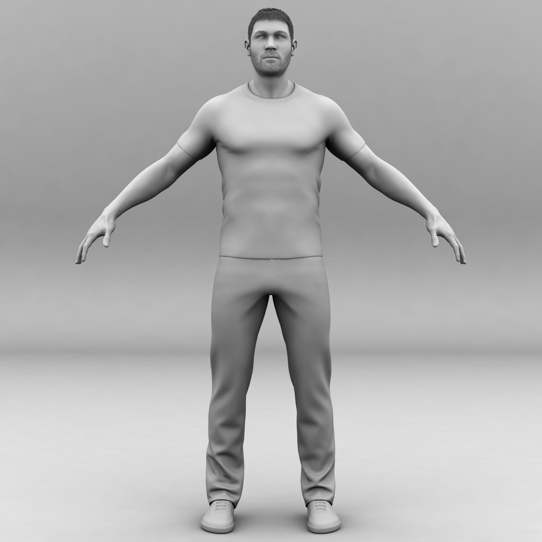 3d Man Paul Rigged Male