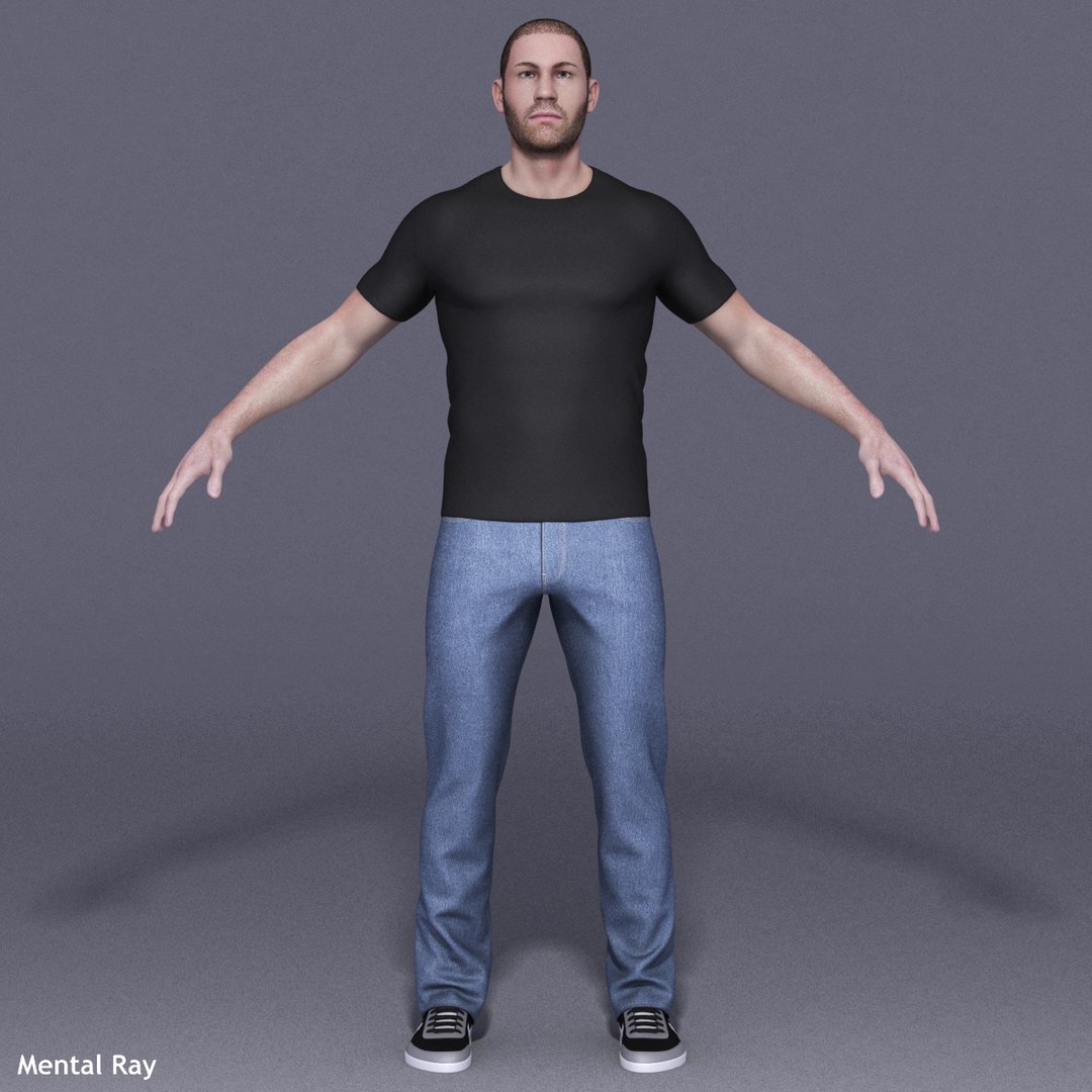 3d Man Paul Rigged Male