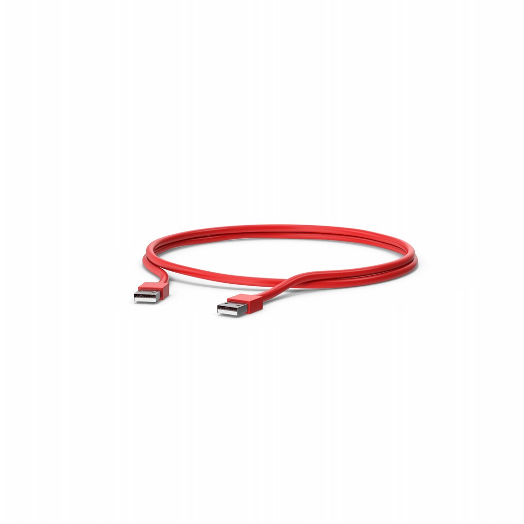 Red USB Cable 3D Model - TurboSquid 1989057