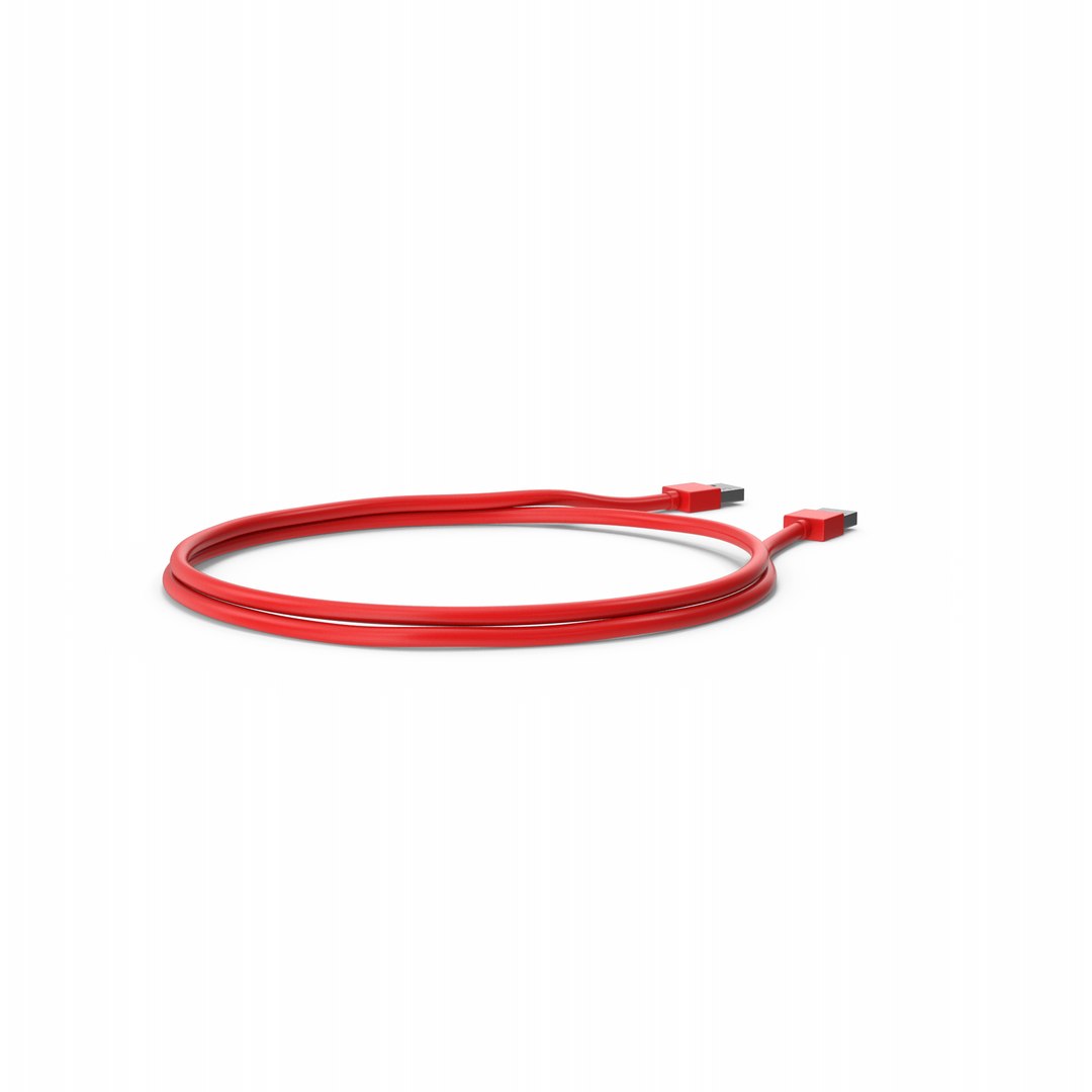 Red USB Cable 3D Model - TurboSquid 1989057