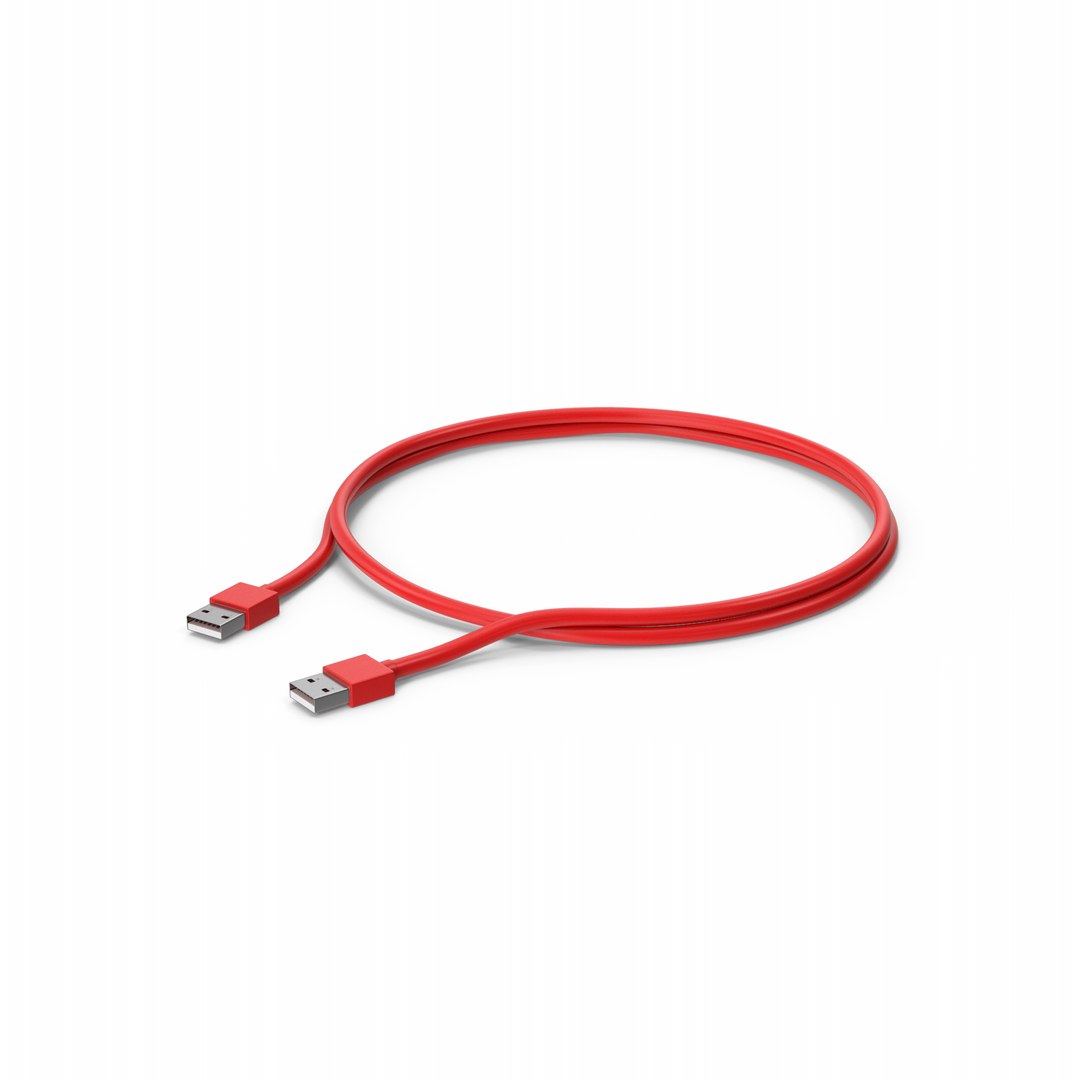 Red USB Cable 3D Model - TurboSquid 1989057