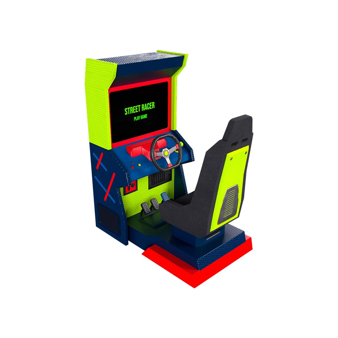 Arcade Car Racing V1 Spielautomat, spielbereit (PBR) 3D-Modell ...