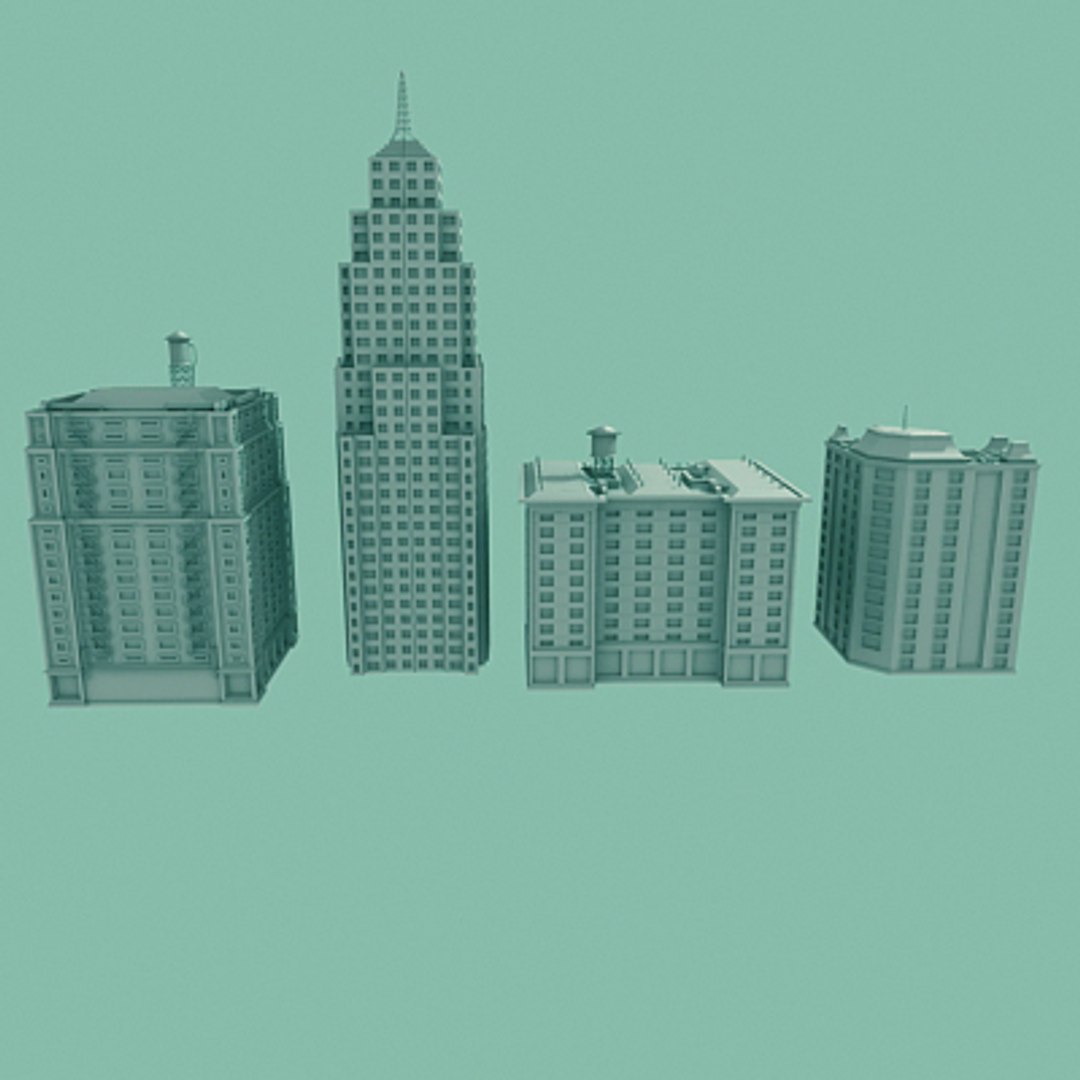 3d Vintage Buildings Old