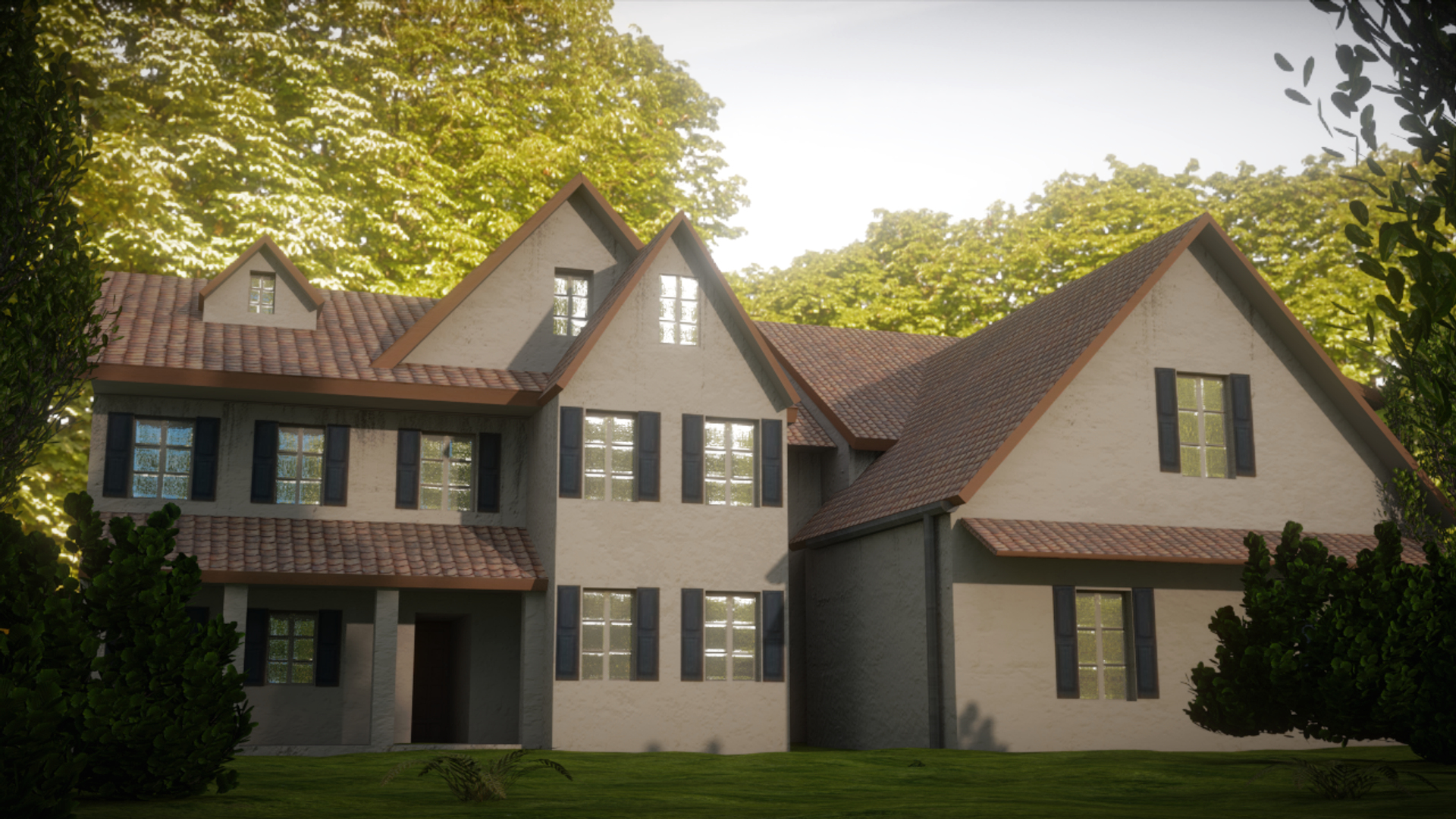 Colonial house 3D model - TurboSquid 1183419