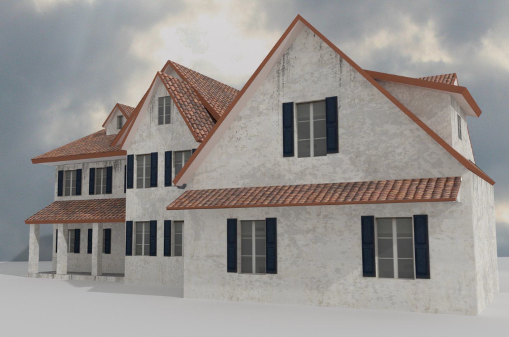 Colonial House 3D Model - TurboSquid 1183419