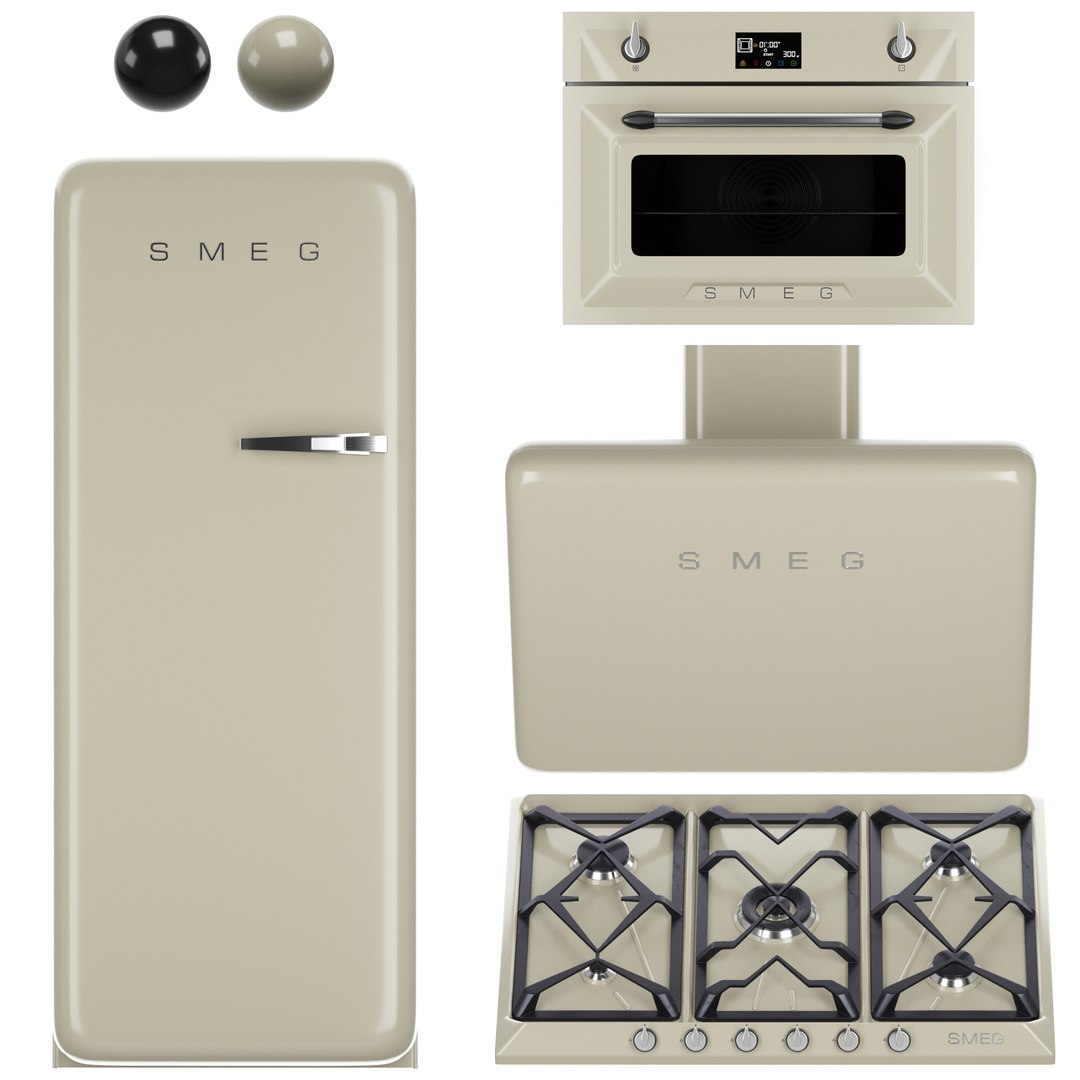 SMEG Kitchen Appliances 3D Model - TurboSquid 2004483
