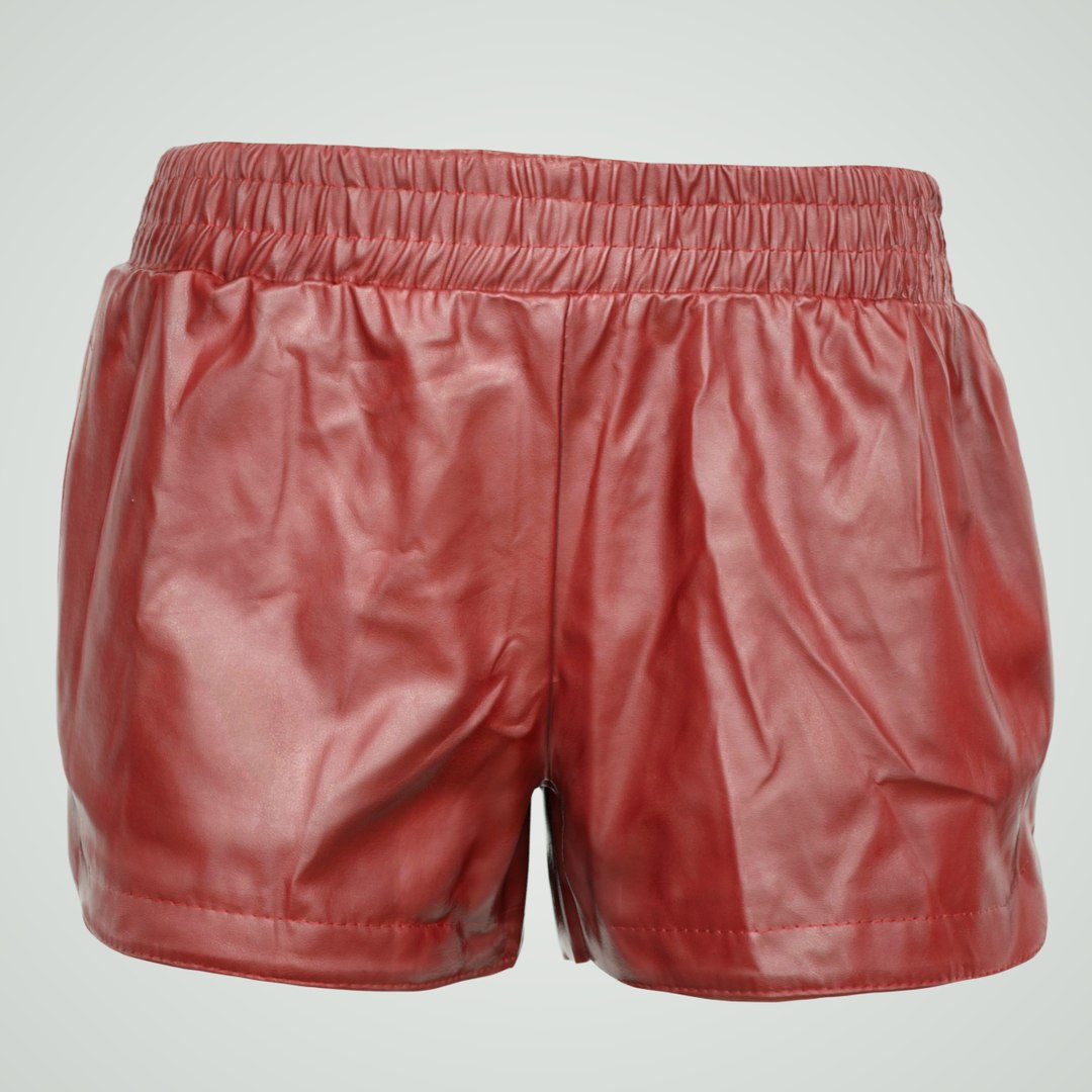 Red Leather Shiny Shorts 3d Obj