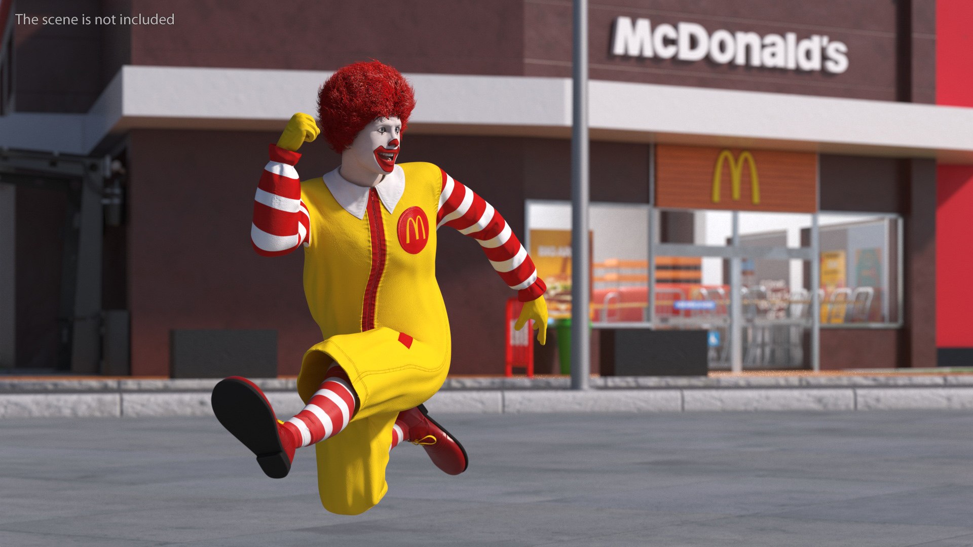 3D Mascot Of McDonalds Jumping Pose Fur - TurboSquid 2337777