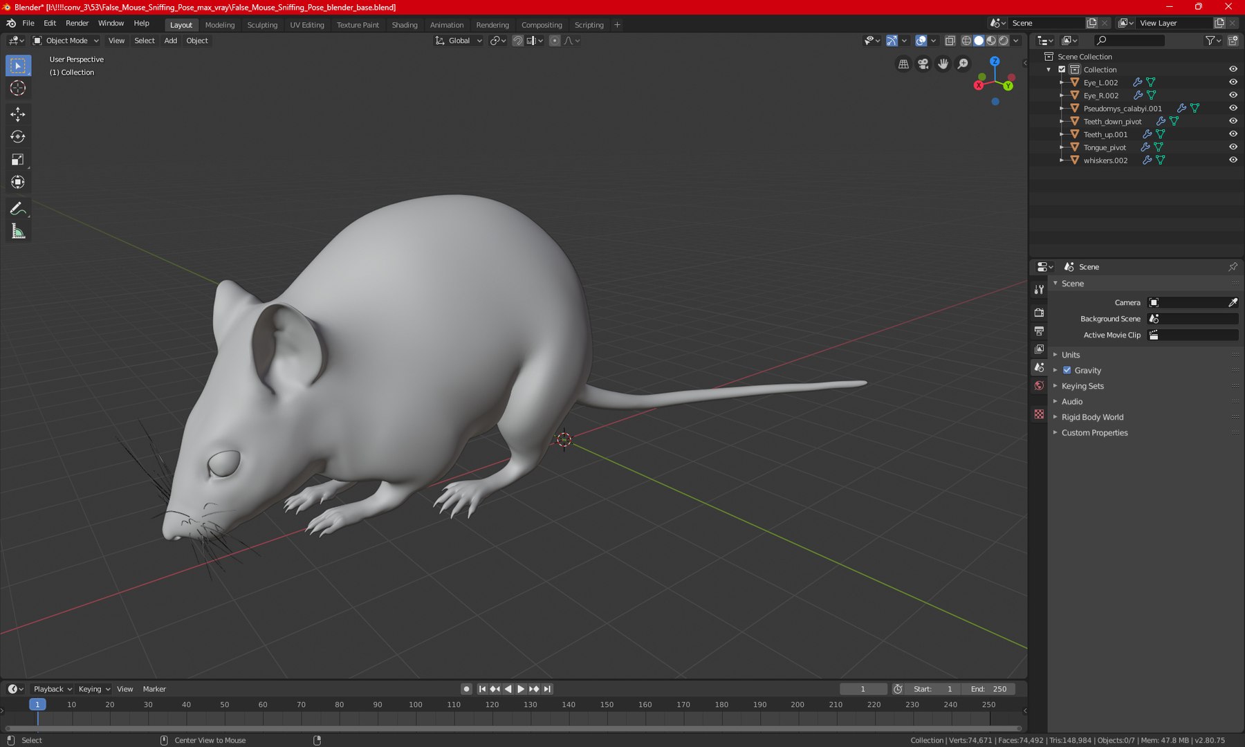 False Mouse Sniffing Pose 3D - TurboSquid 2196903