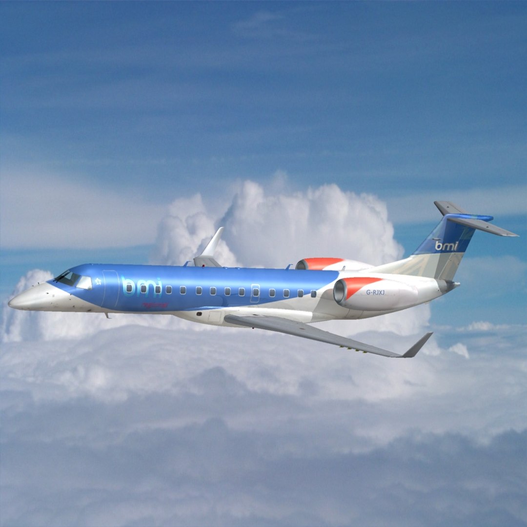 3ds Max Embraer Erj-135 Regional Jet