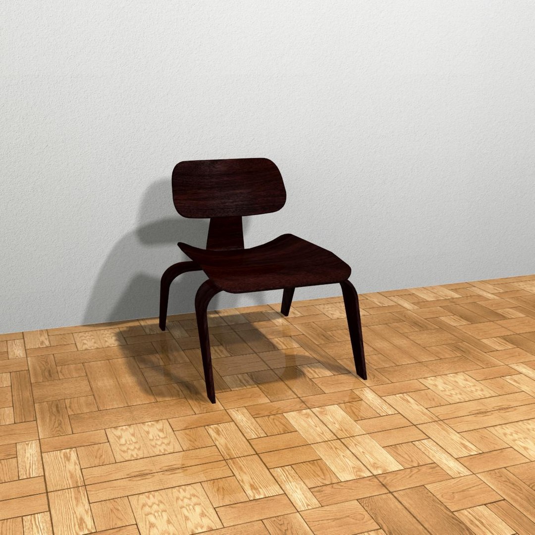 Wooden Reading Chair 3d Model