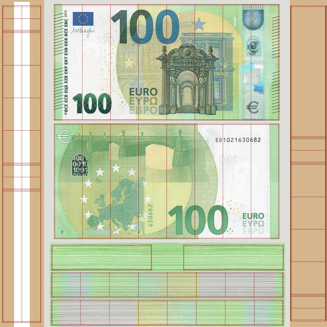 3D model 100 euros bill pile - TurboSquid 1647905