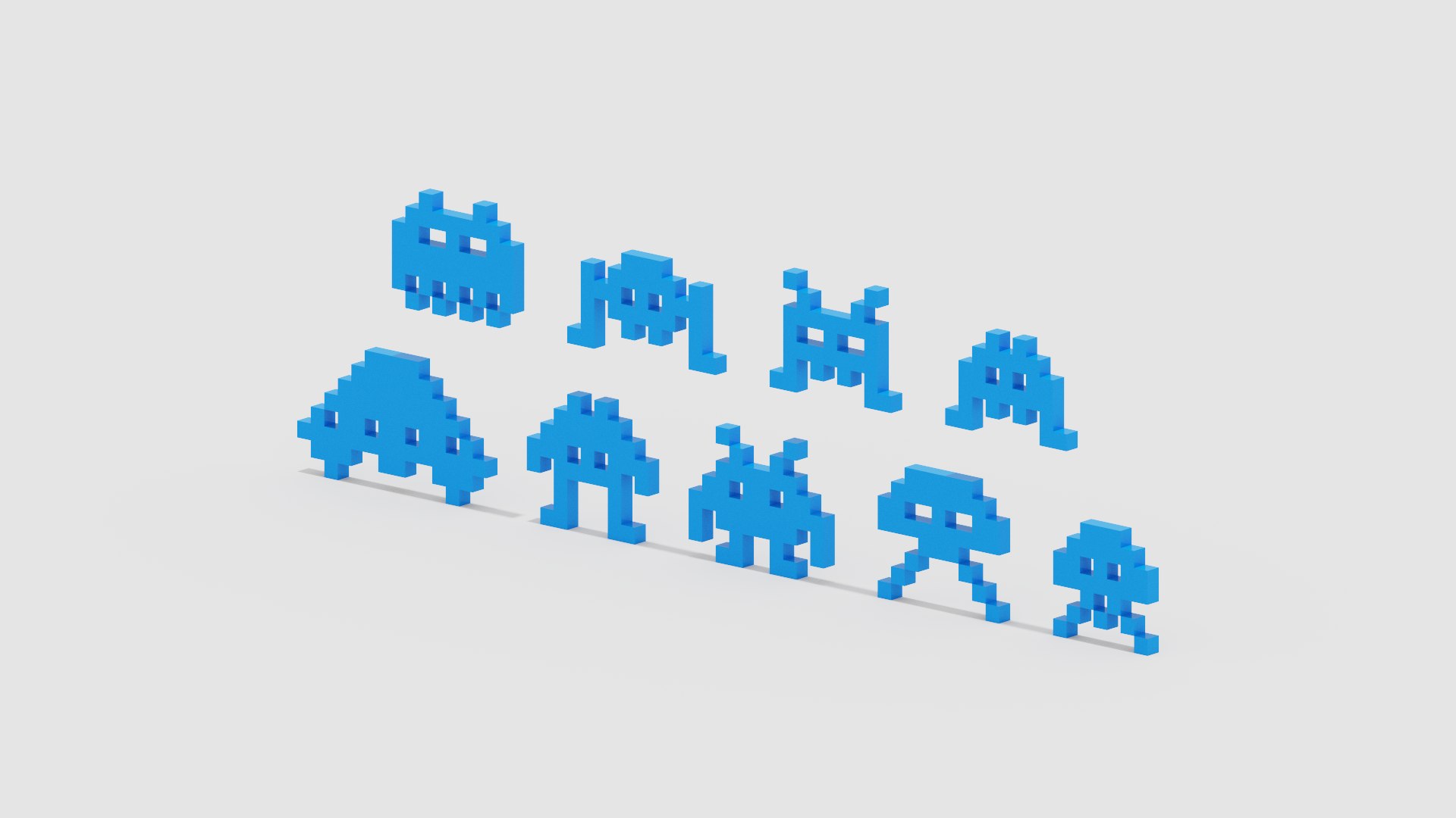 Pixel Game Aliens Model - TurboSquid 2201517