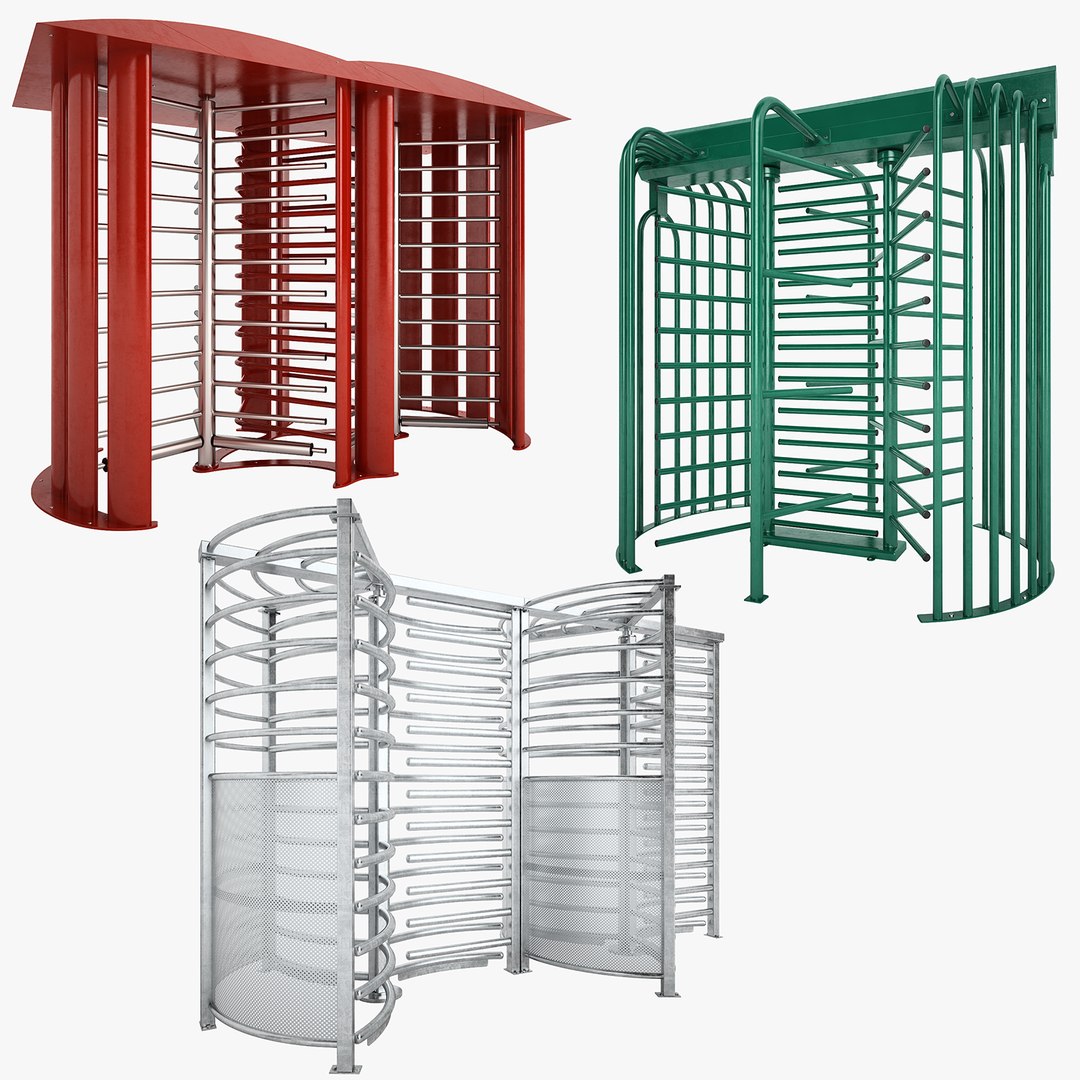 3d obj galvanized turnstile 01