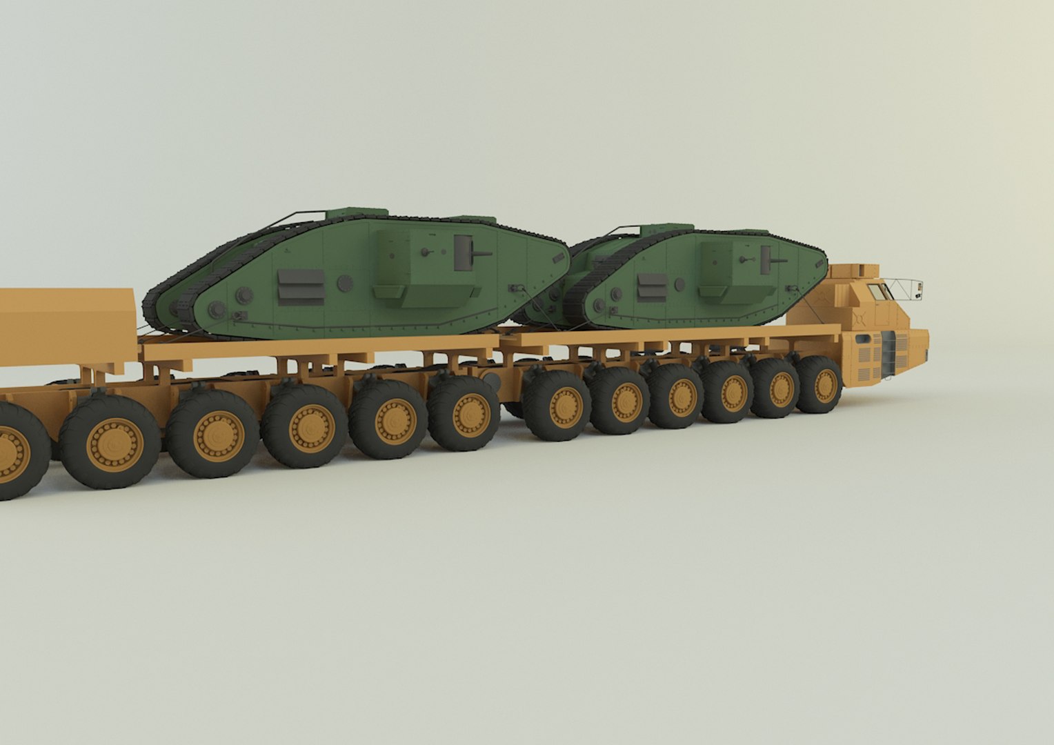 3D Maz-7907- Mark V Tank Military Vehicle - TurboSquid 2067086