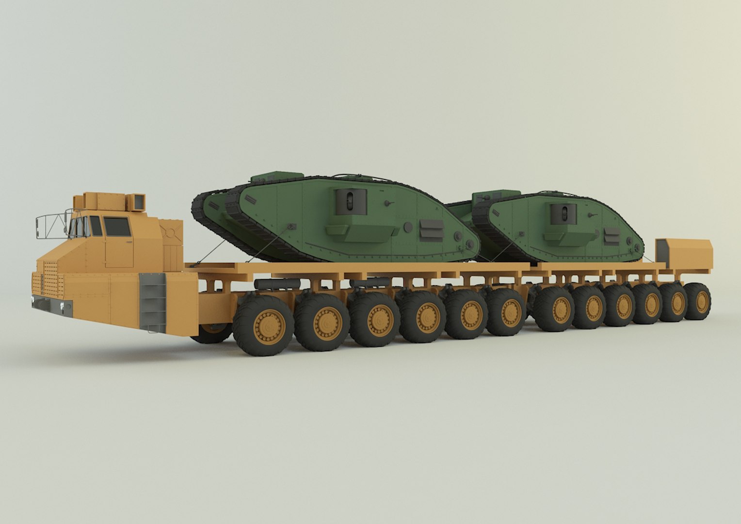 3D Maz-7907- Mark V Tank Military Vehicle - TurboSquid 2067086