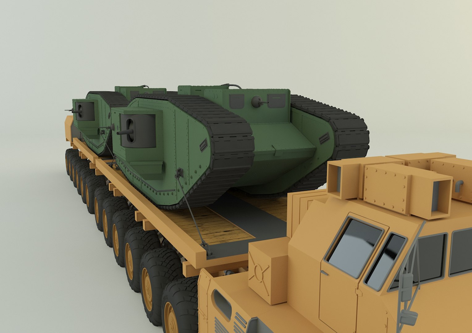 3D Maz-7907- Mark V Tank Military Vehicle - TurboSquid 2067086