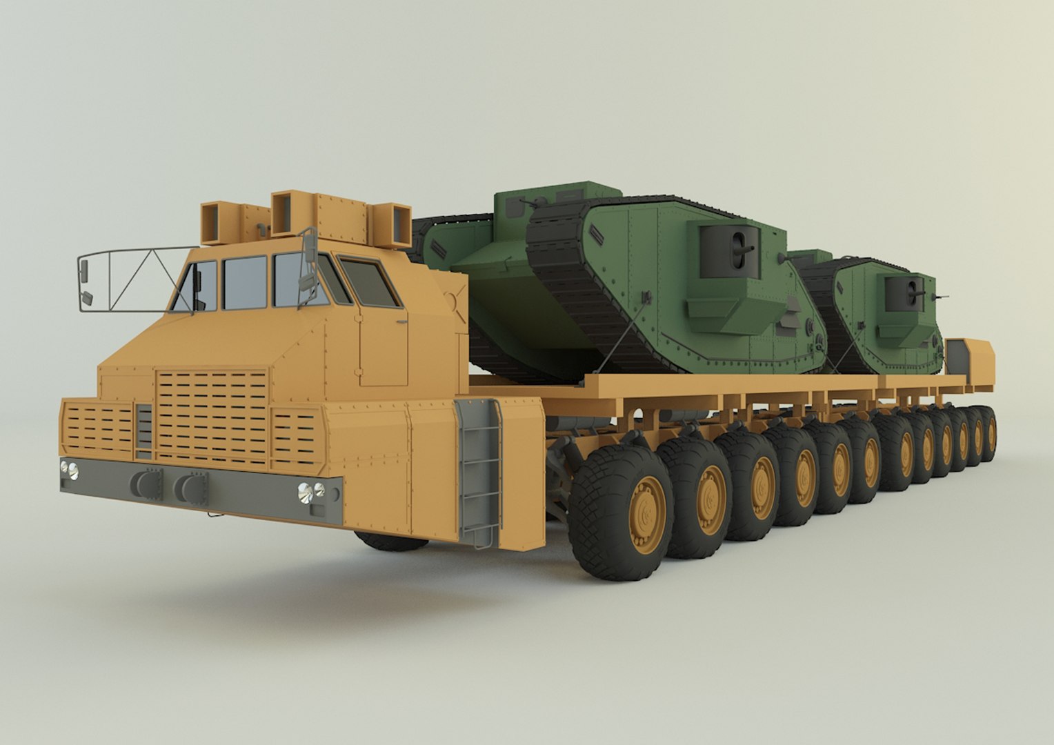 3D Maz-7907- Mark V Tank Military Vehicle - TurboSquid 2067086