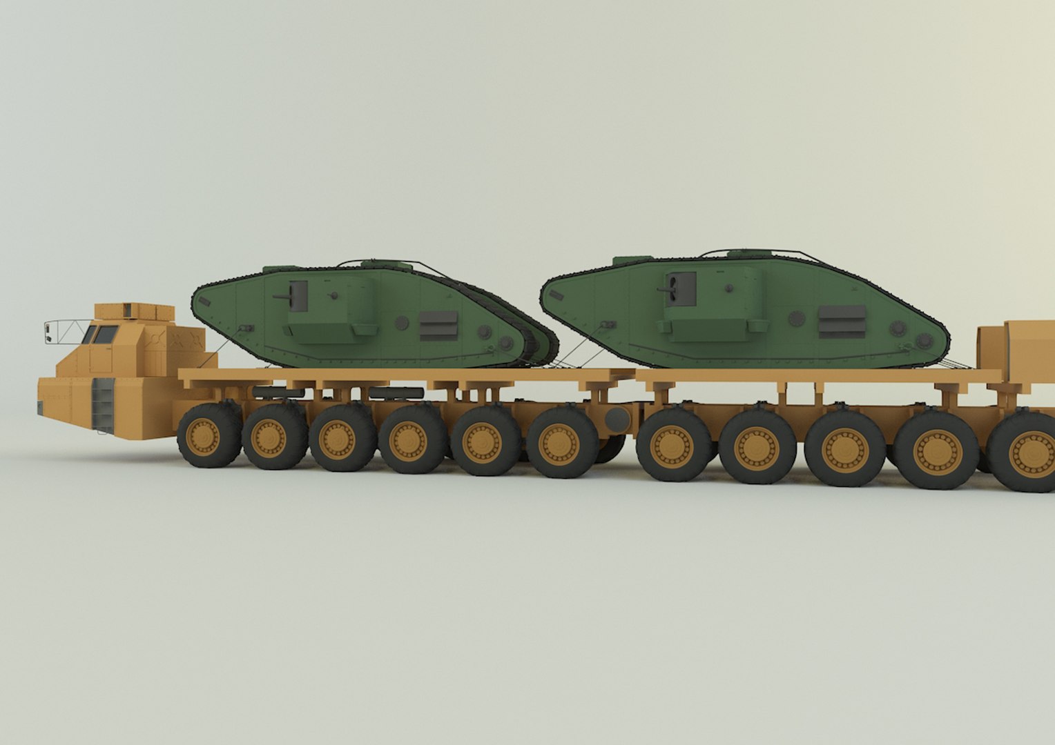 3D Maz-7907- Mark V Tank Military Vehicle - TurboSquid 2067086