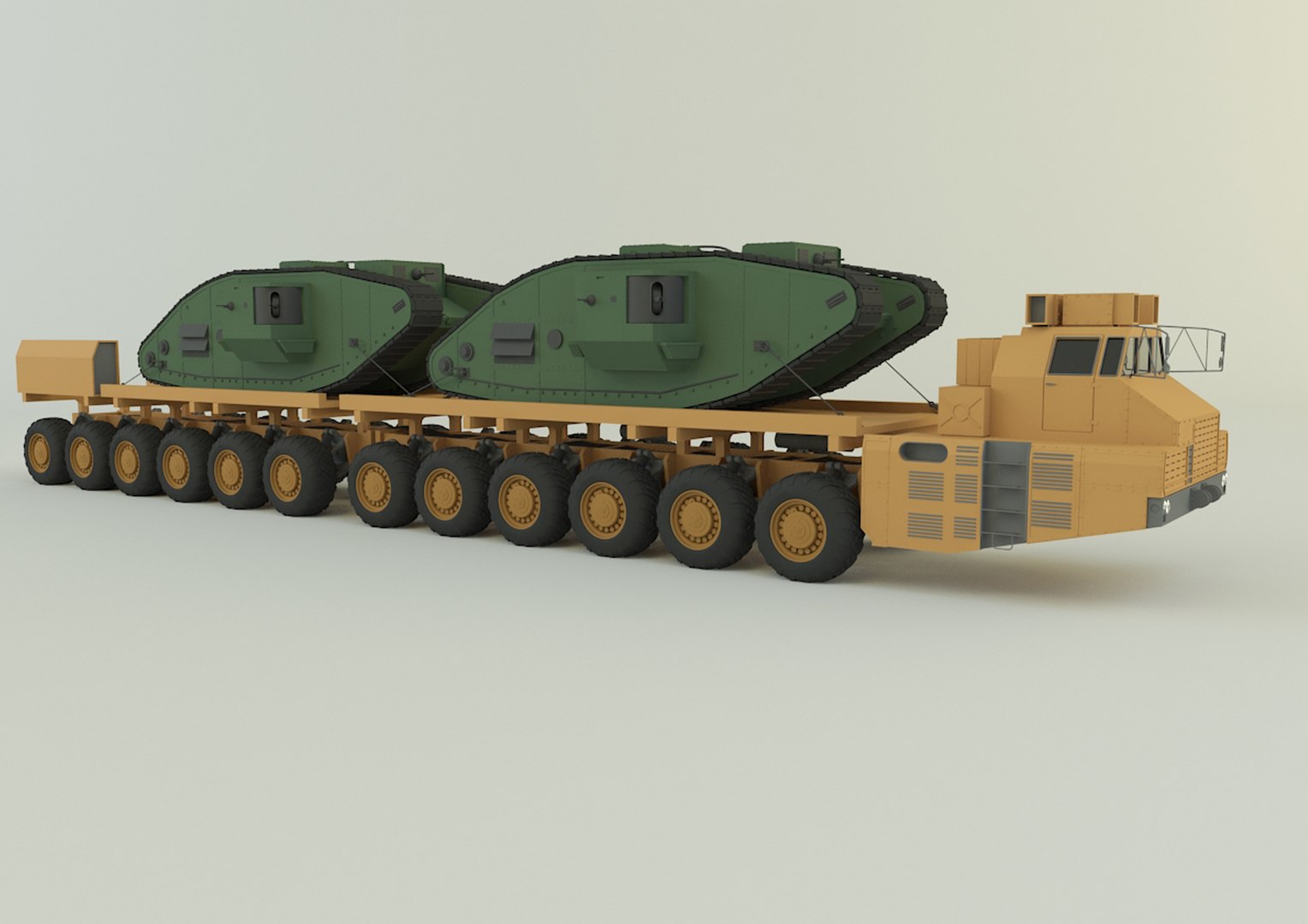 3D Maz-7907- Mark V Tank Military Vehicle - TurboSquid 2067086
